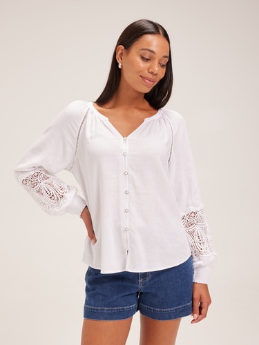 Victoria Linen Embroidery Blouse