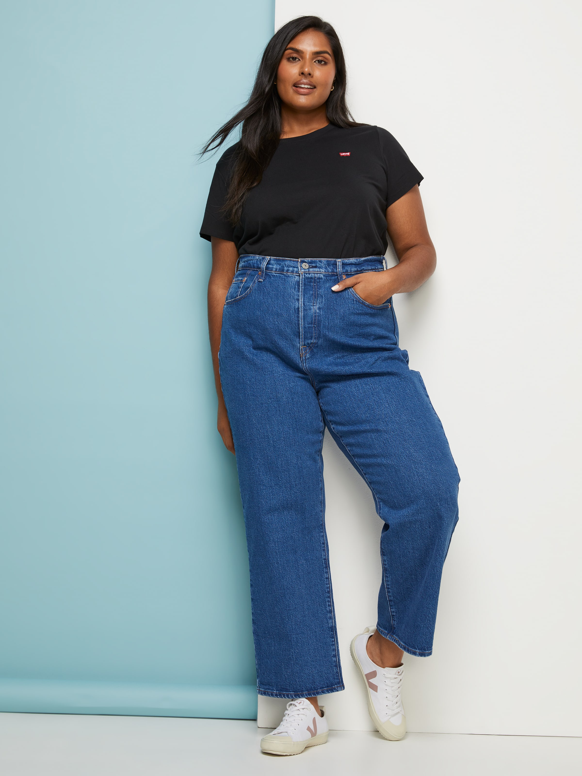 Curve Ribcage Straight Ankle Jean In Jazz Pop Denim - Just Jeans Online
