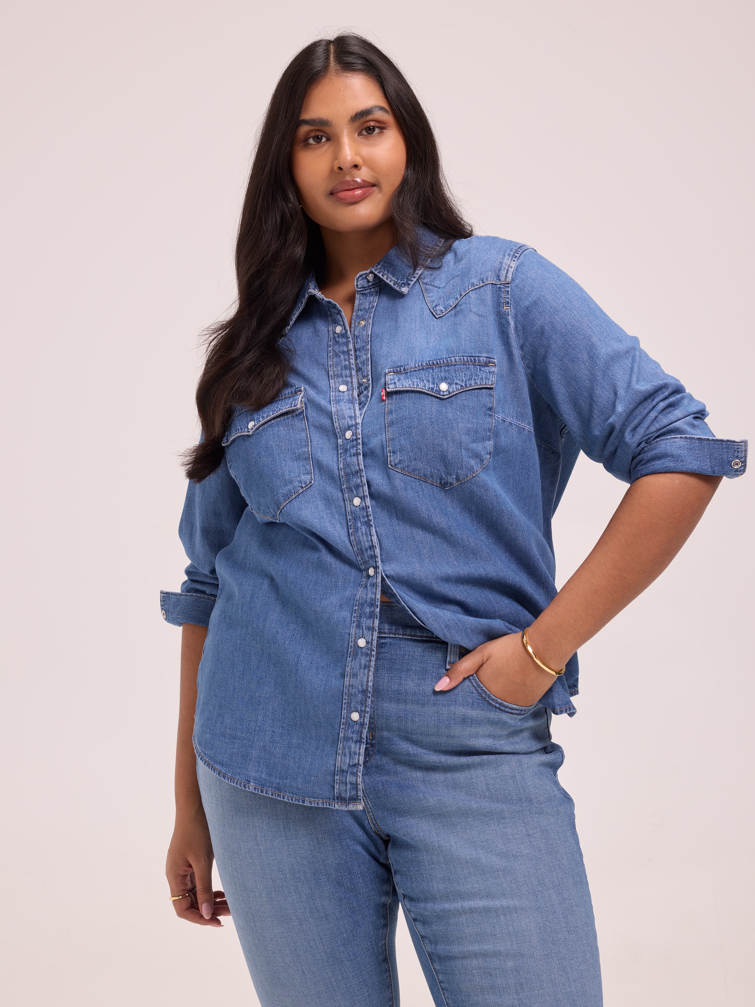 Curve Ultimate Western Shirt In Mighty Fine - Just Jeans Online