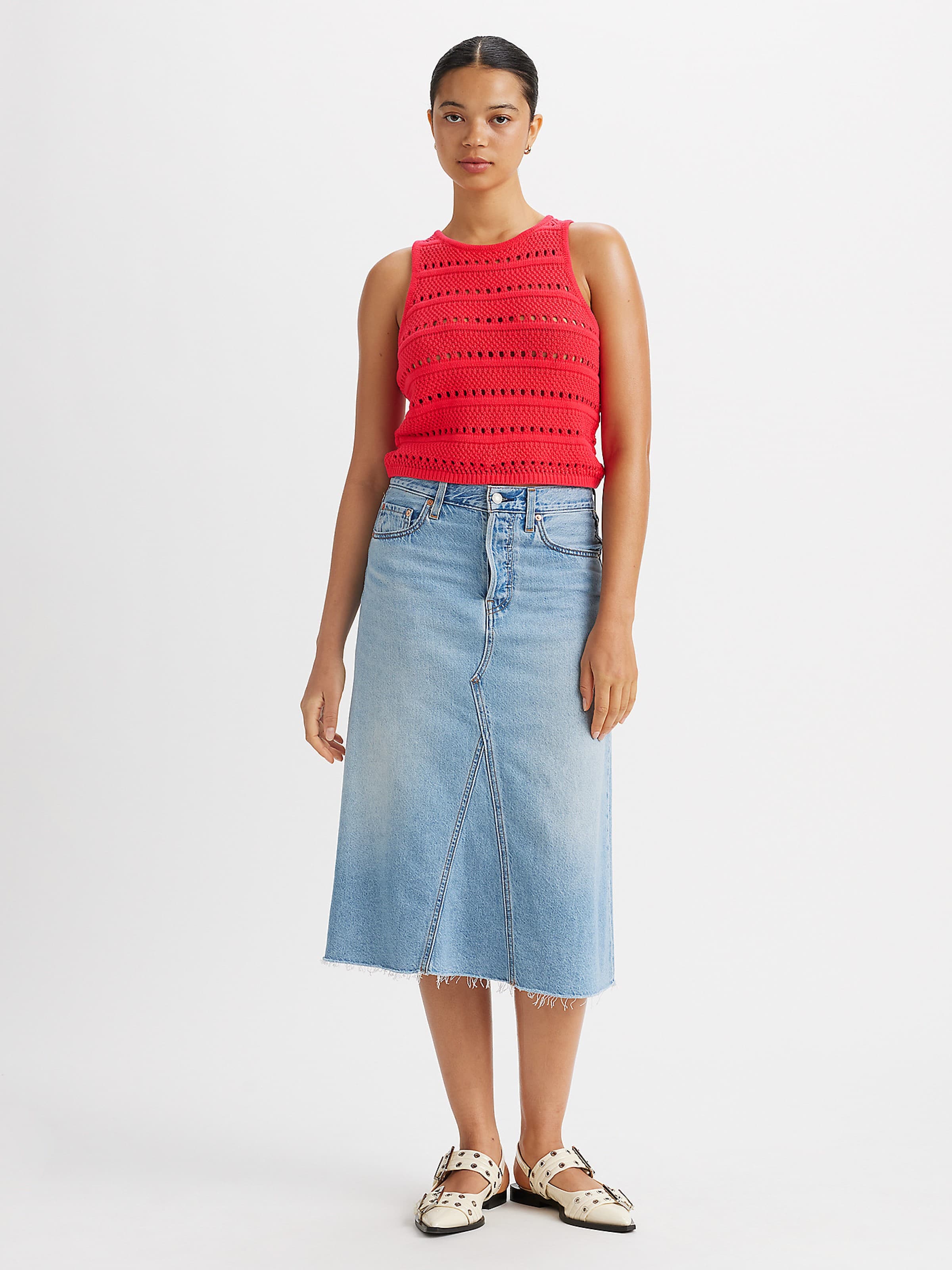 High Rise Aline Decon Skirt In Secret Secret - Just Jeans Online