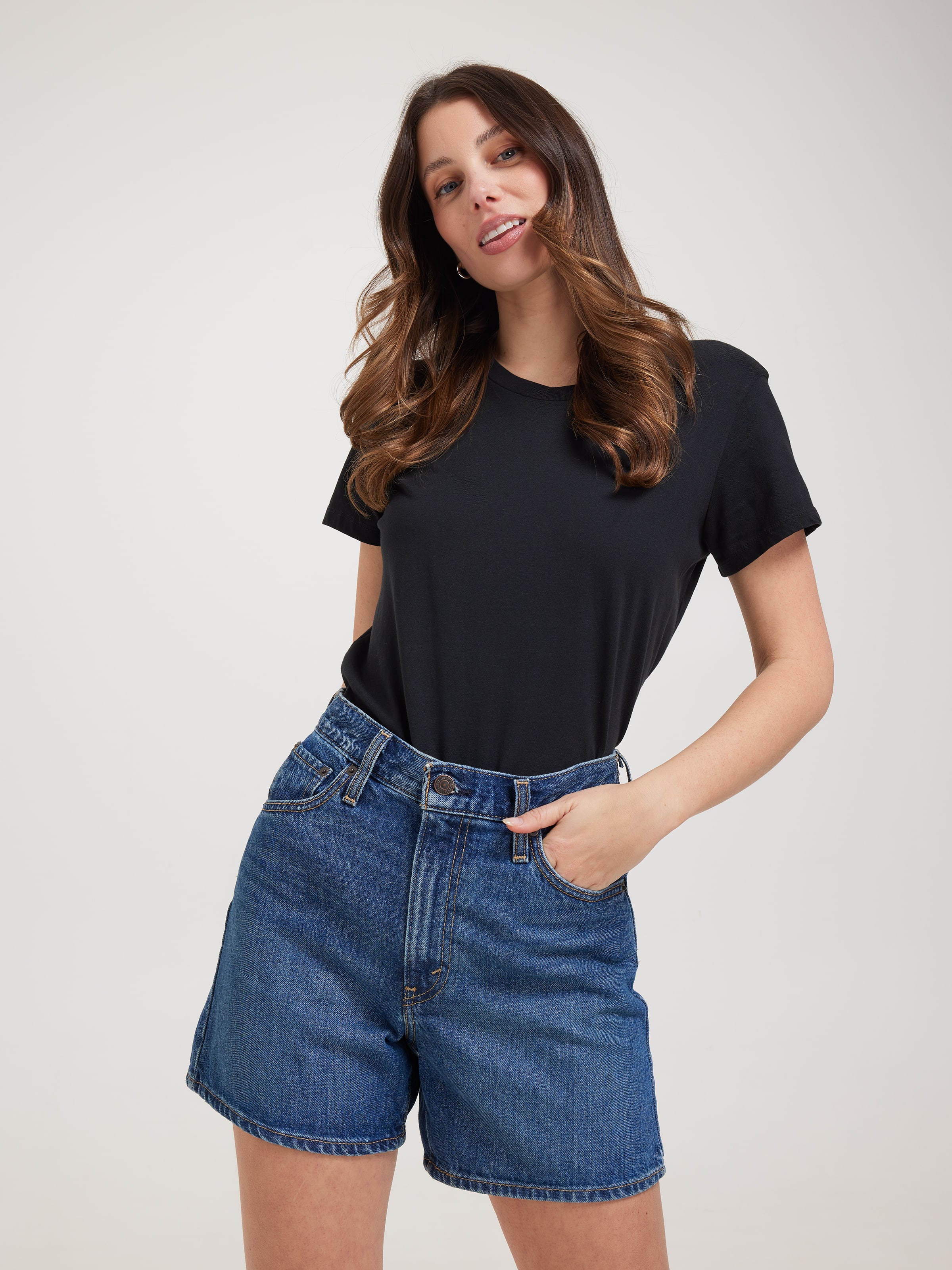 Cinch Mid Thigh Short In Cookie Crunch - Just Jeans Online