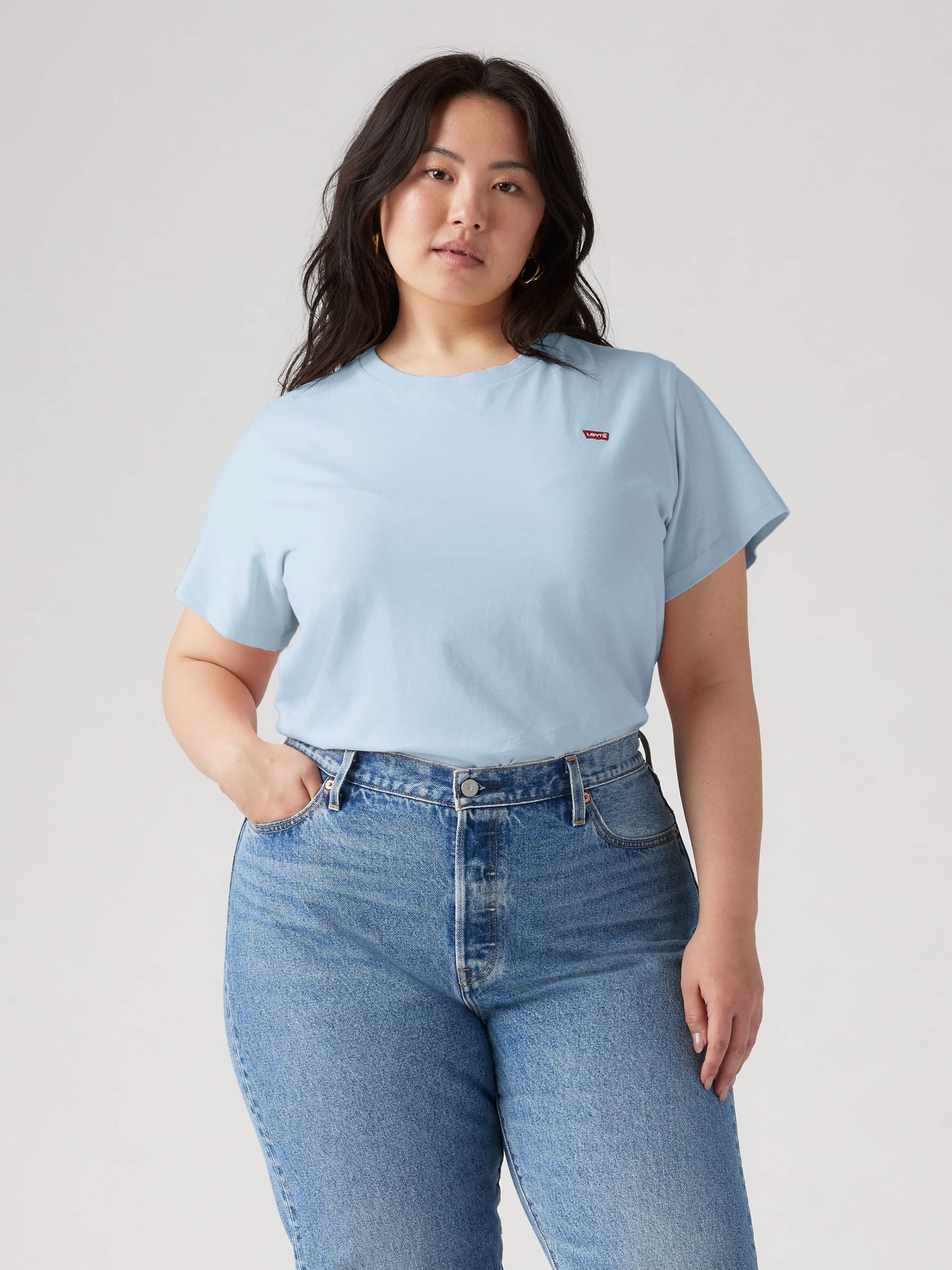Curve Perfect Hm Tee In Chambray Blue Blue - Just Jeans Online