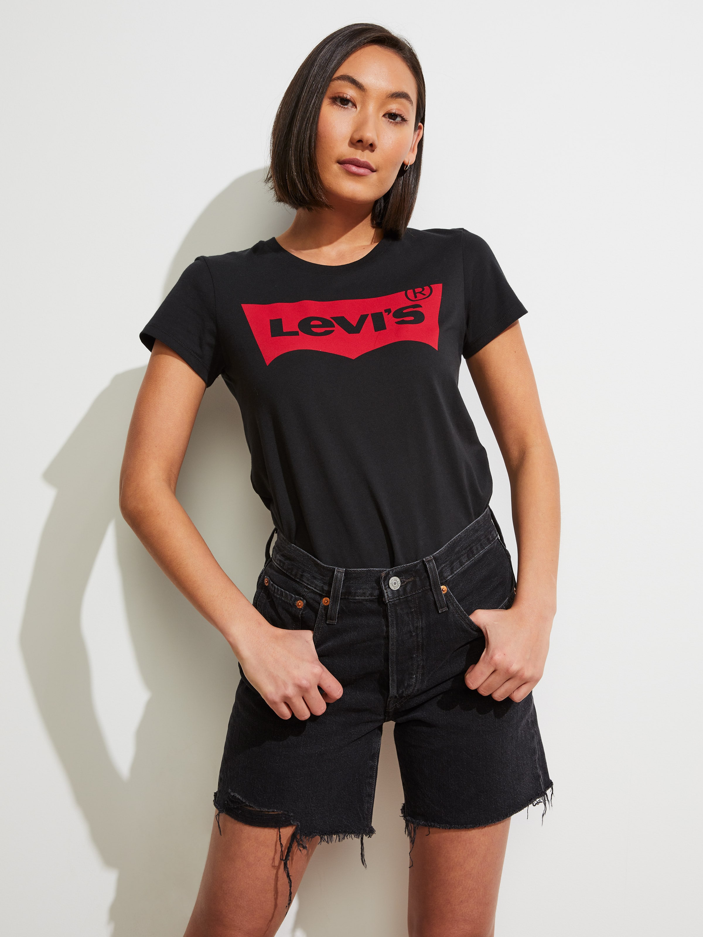 Perfect Batwing Tee In Black Black - Just Jeans Online
