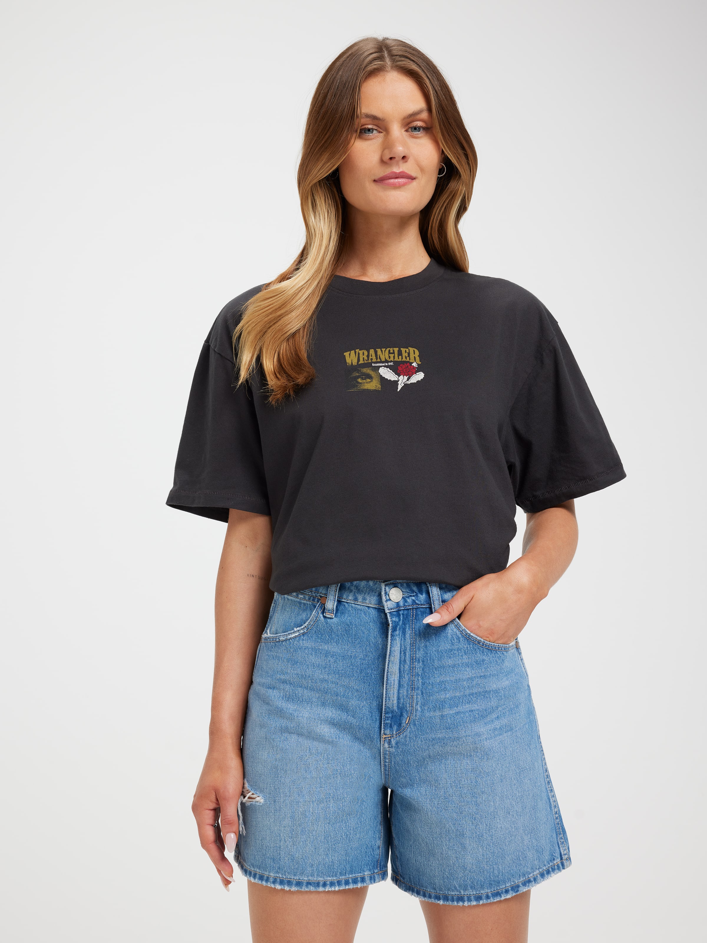 High Aline Short In Blue Cult - Just Jeans Online