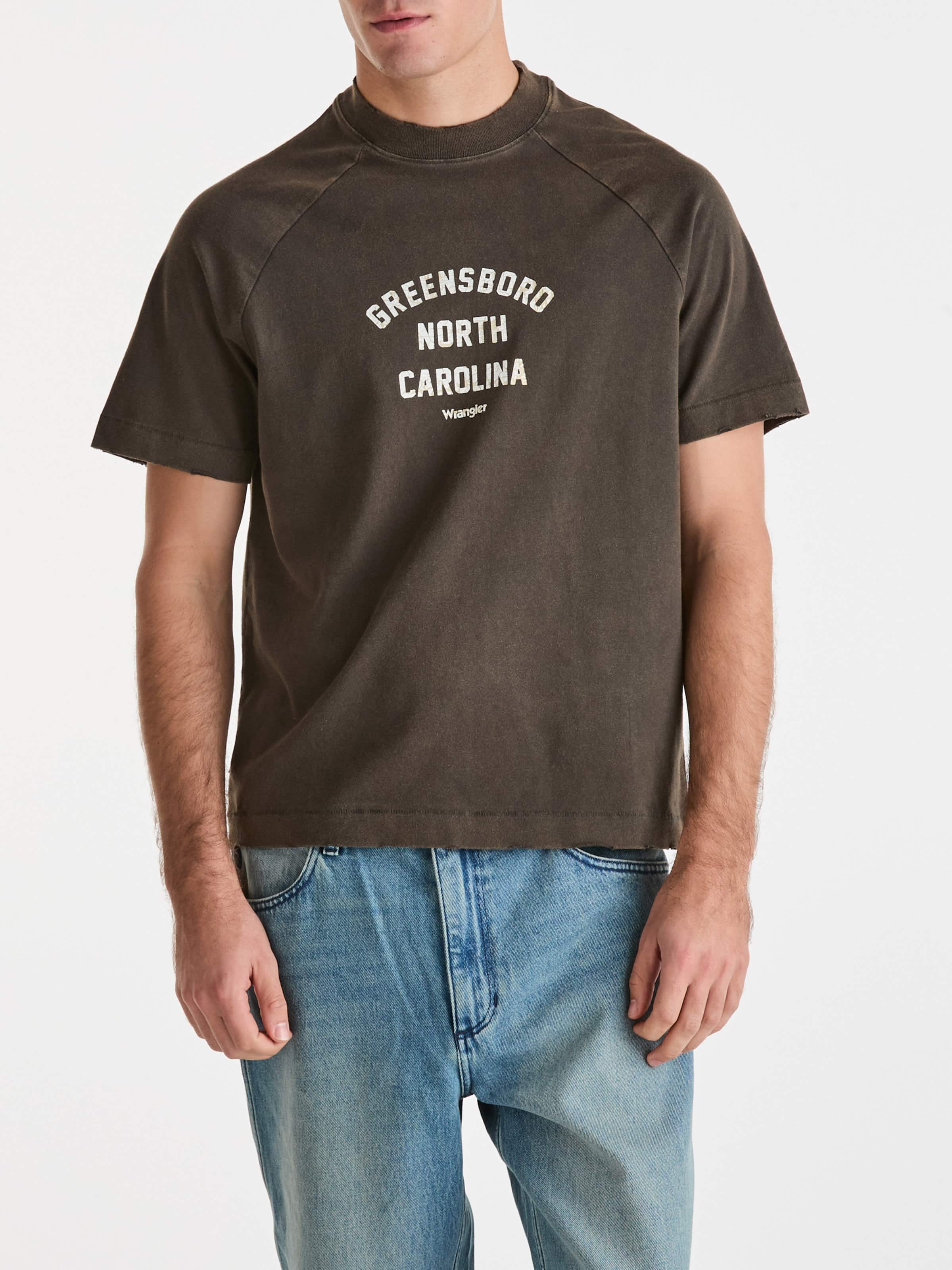 Greer Raglan Tee In Dark Slate - Just Jeans Online