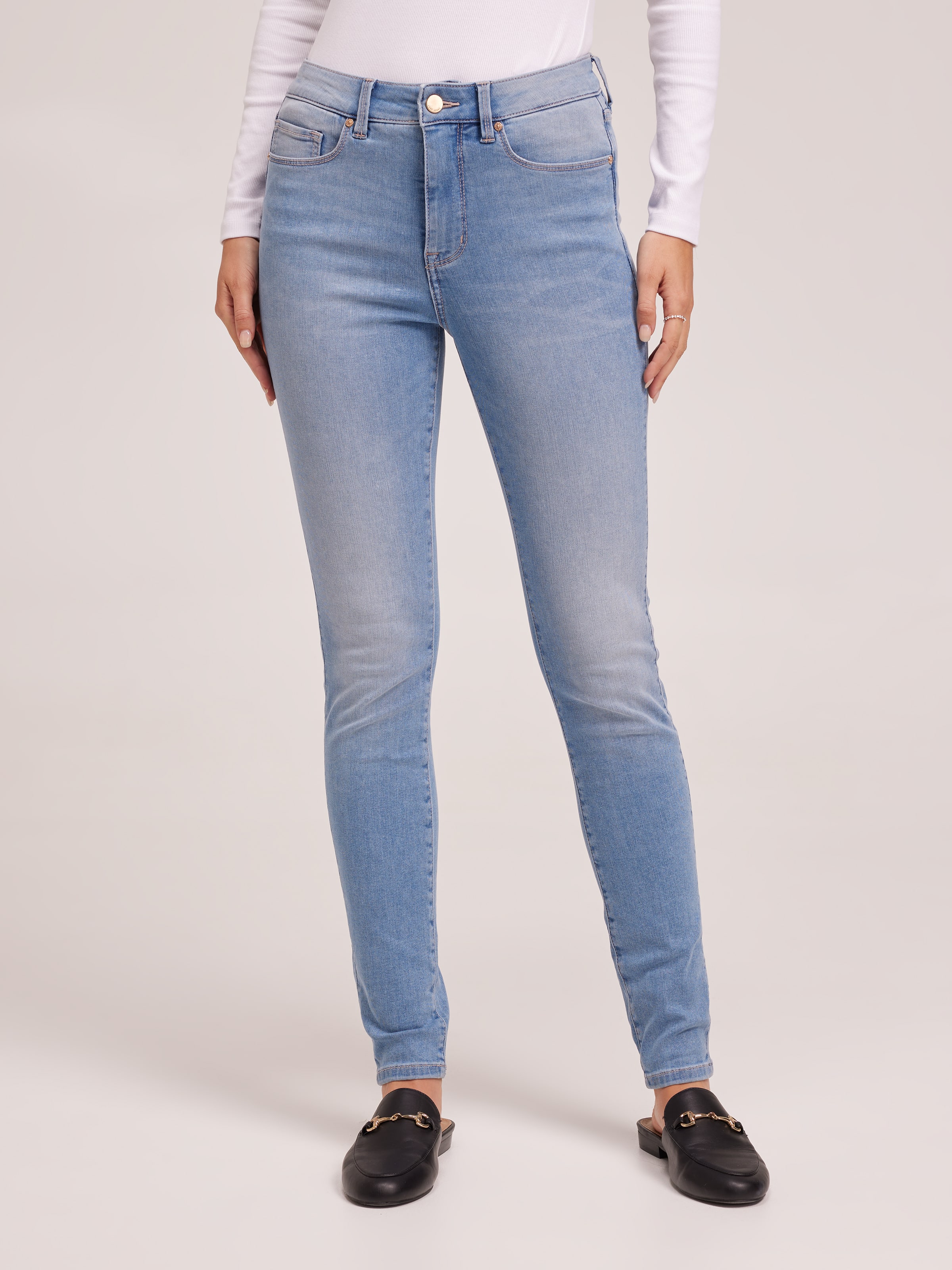 Reformed High Rise Skinny Full Length Jean Bright Soft Indigo - Just ...
