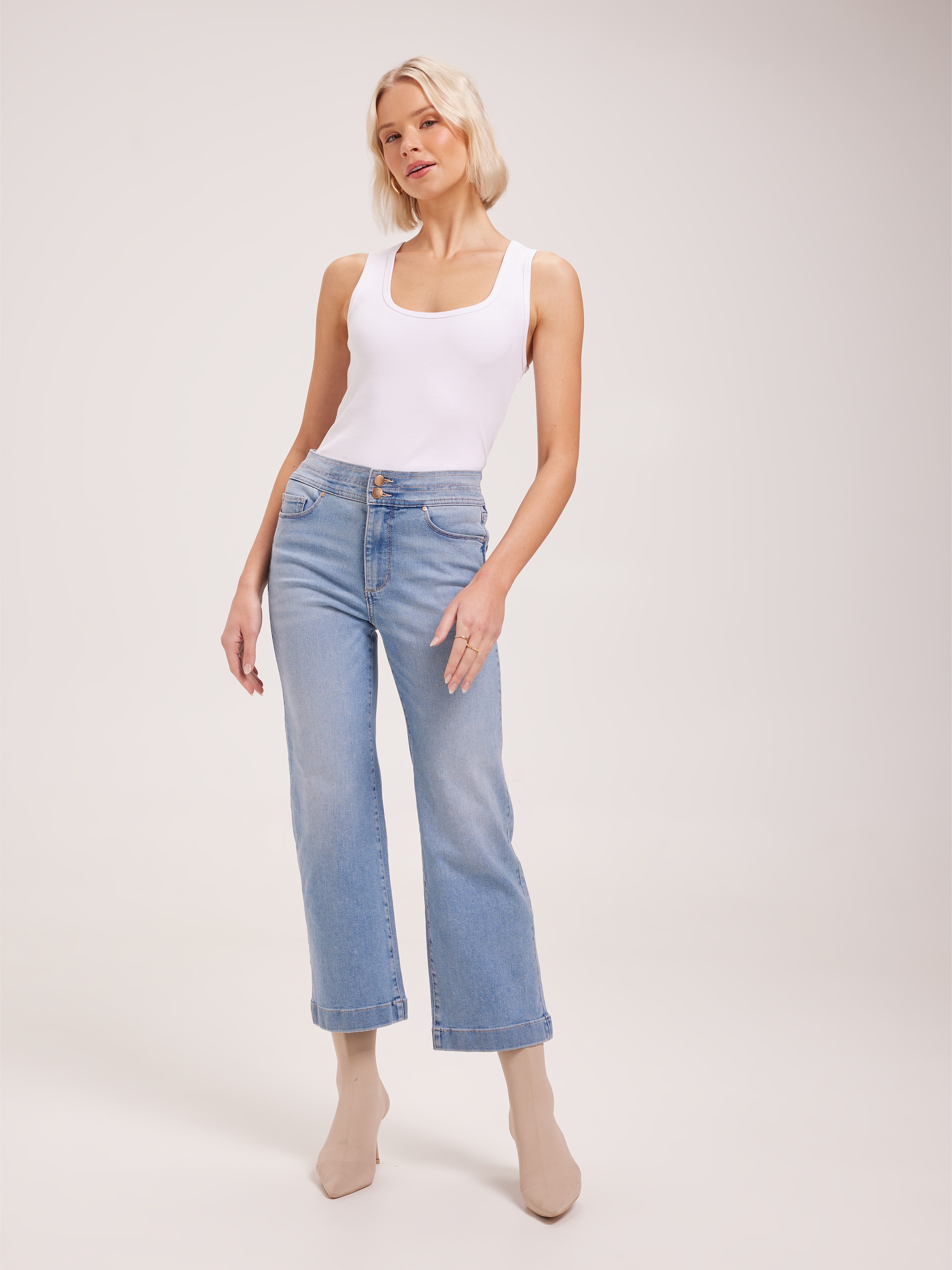 Reformed Slim Wide Ankle Jean Bayside Blue - Just Jeans Online