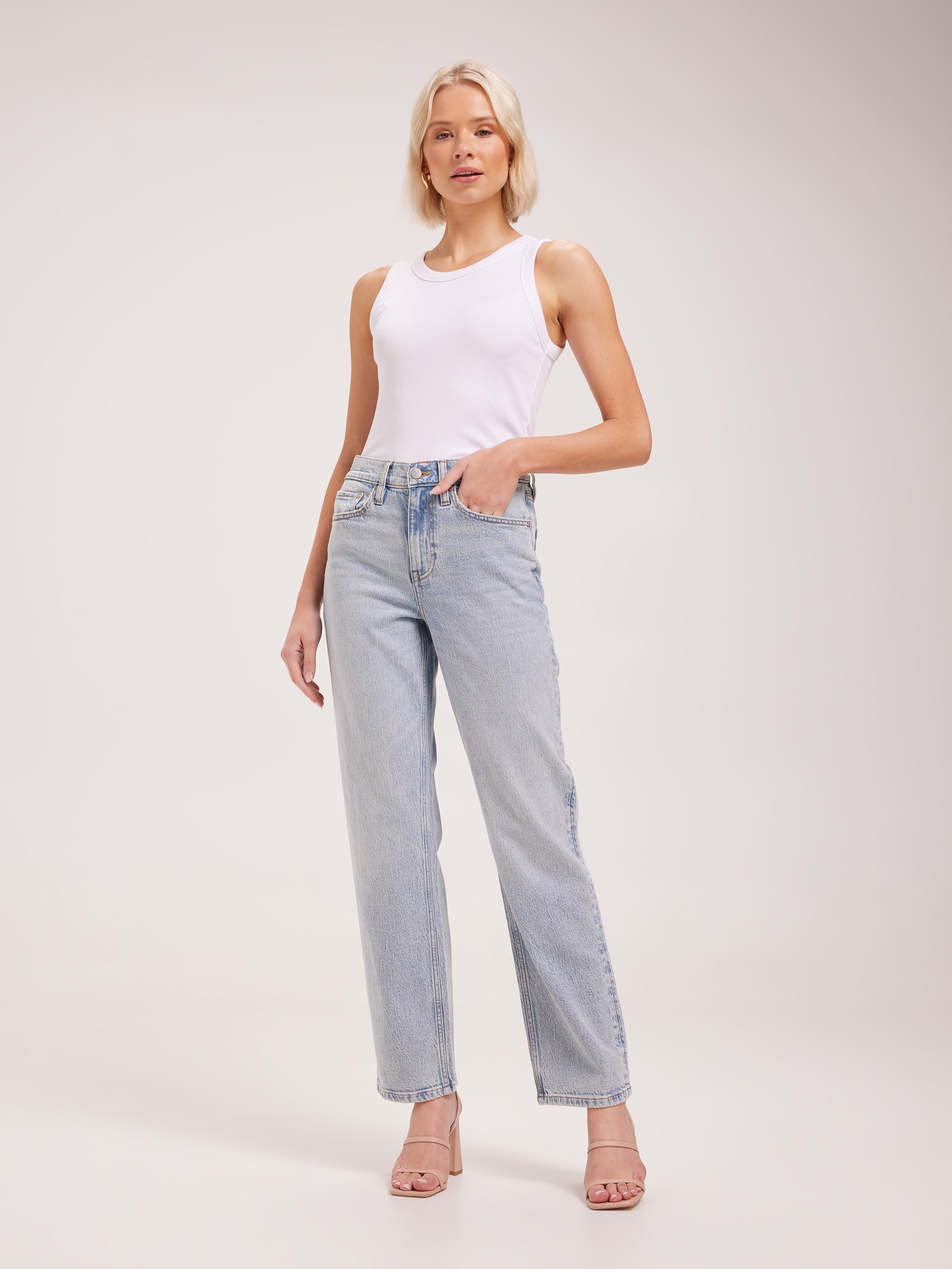 Originals High Rise Loose Straight Jean Light Horizon Blue - Just Jeans ...