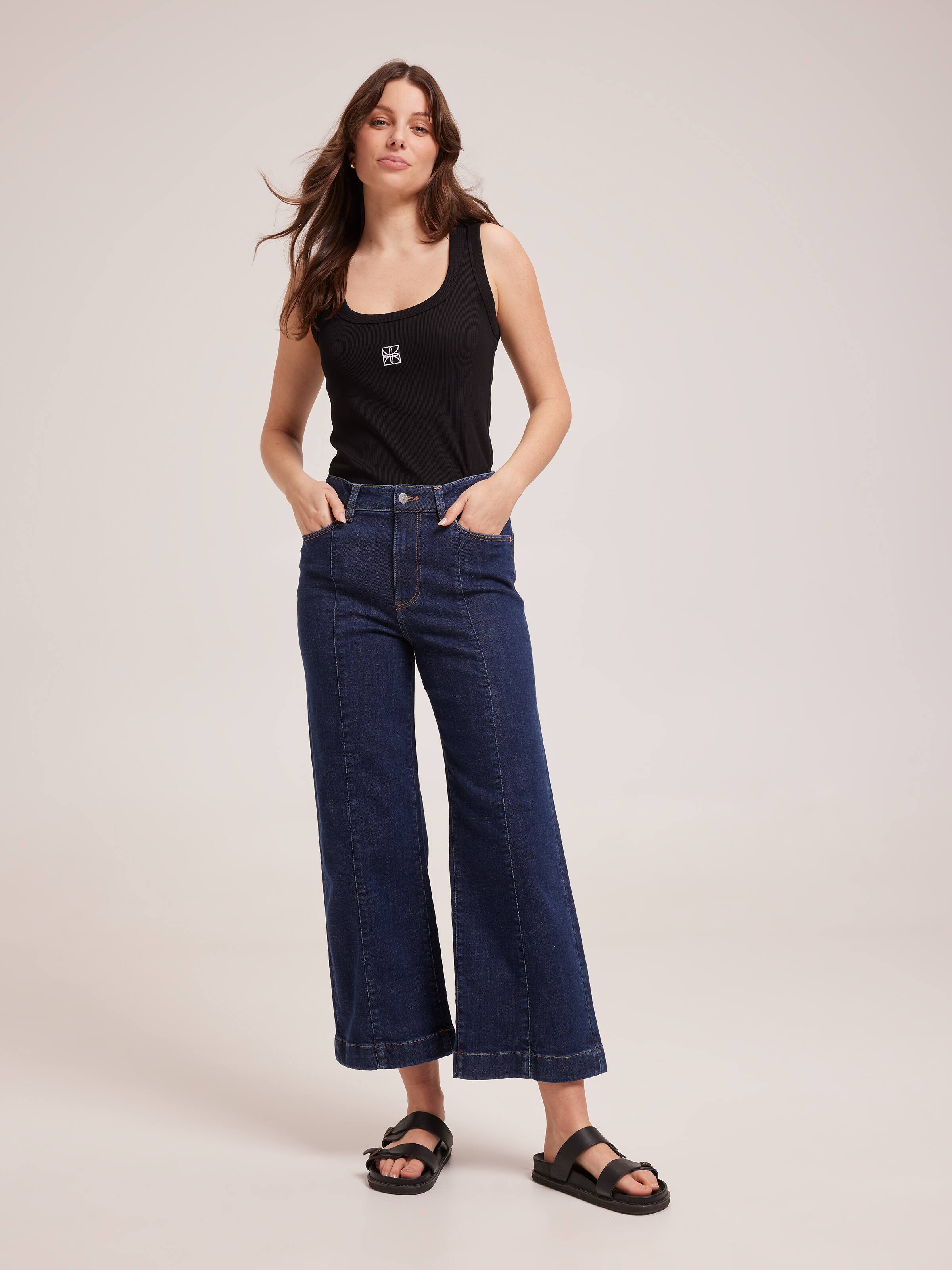 Originals High Rise Seam Front Wide Leg Jean - Just Jeans Online