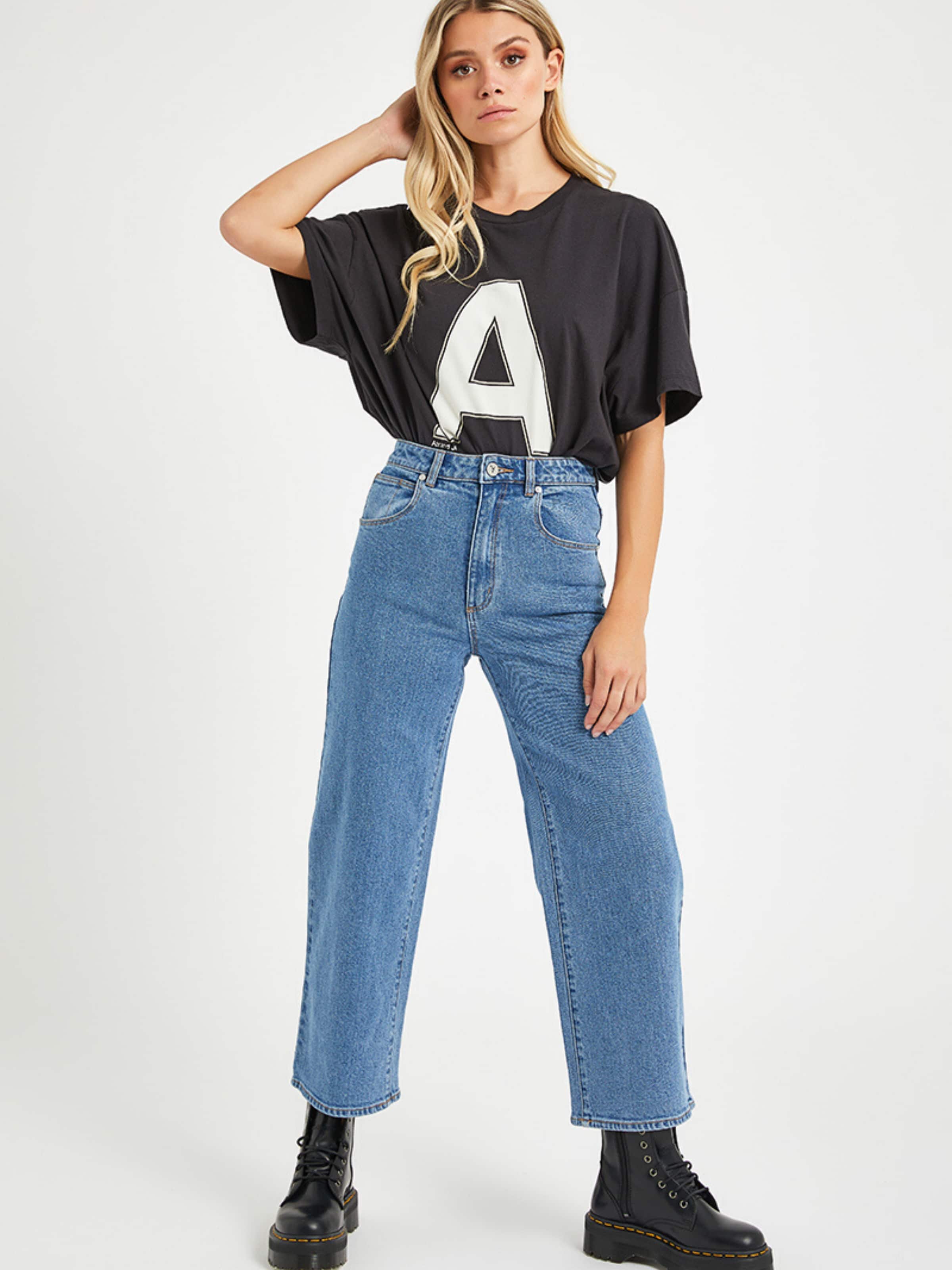 A Street Aline Crop Jean In Georgia Blue - Just Jeans Online