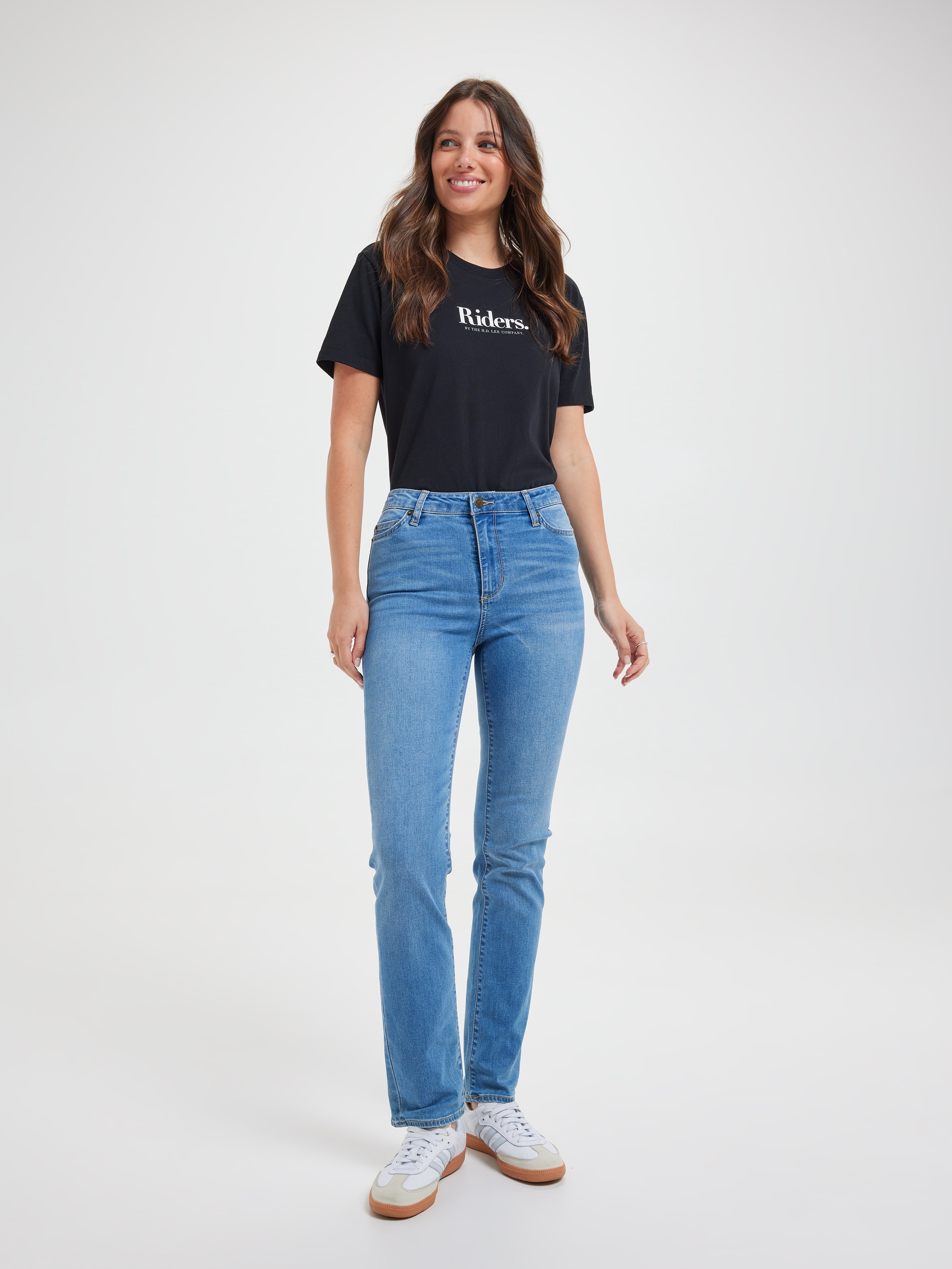 Mid Straight In Wash Indigo - Just Jeans Online