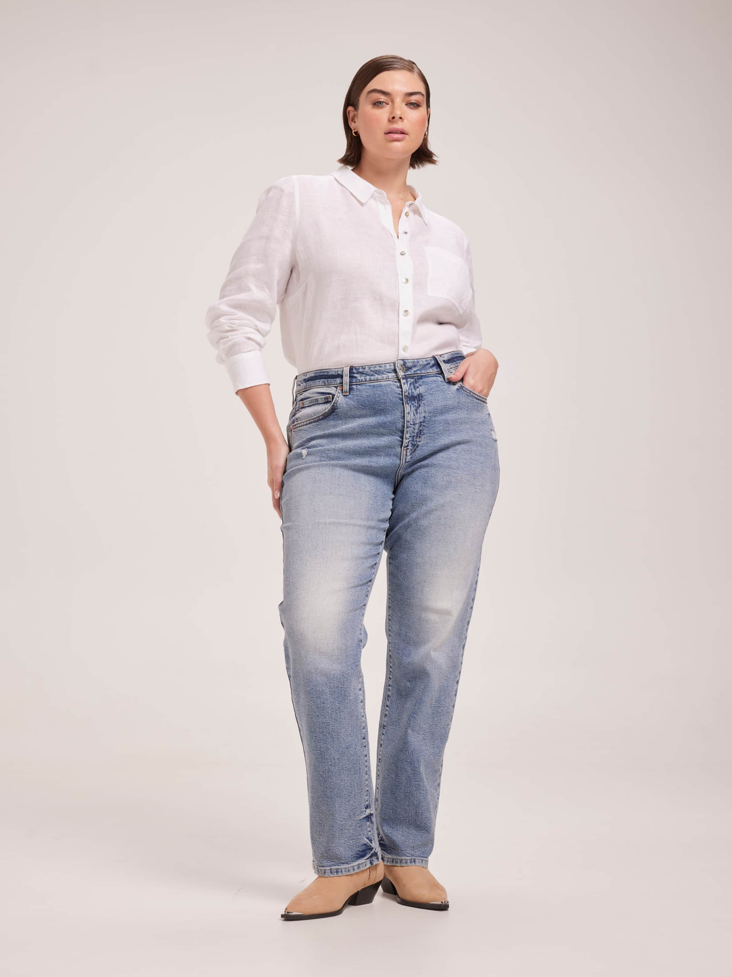 Curve Originals High Rise Straight Jean Vintage Desert Blue - Just ...