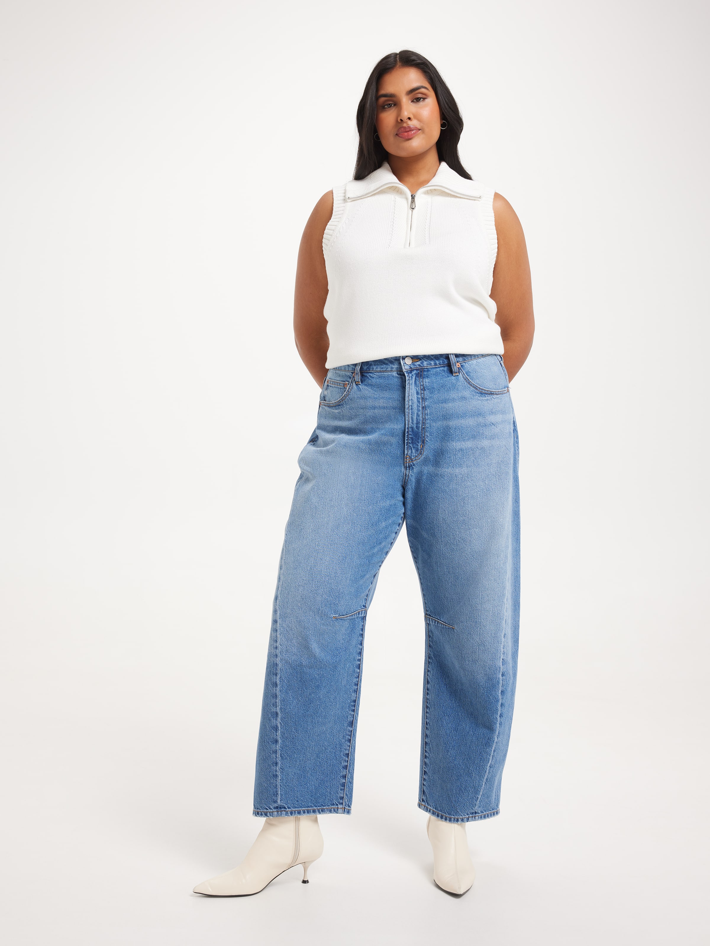Curve Originals Darted Barrel Leg Jean - Just Jeans Online