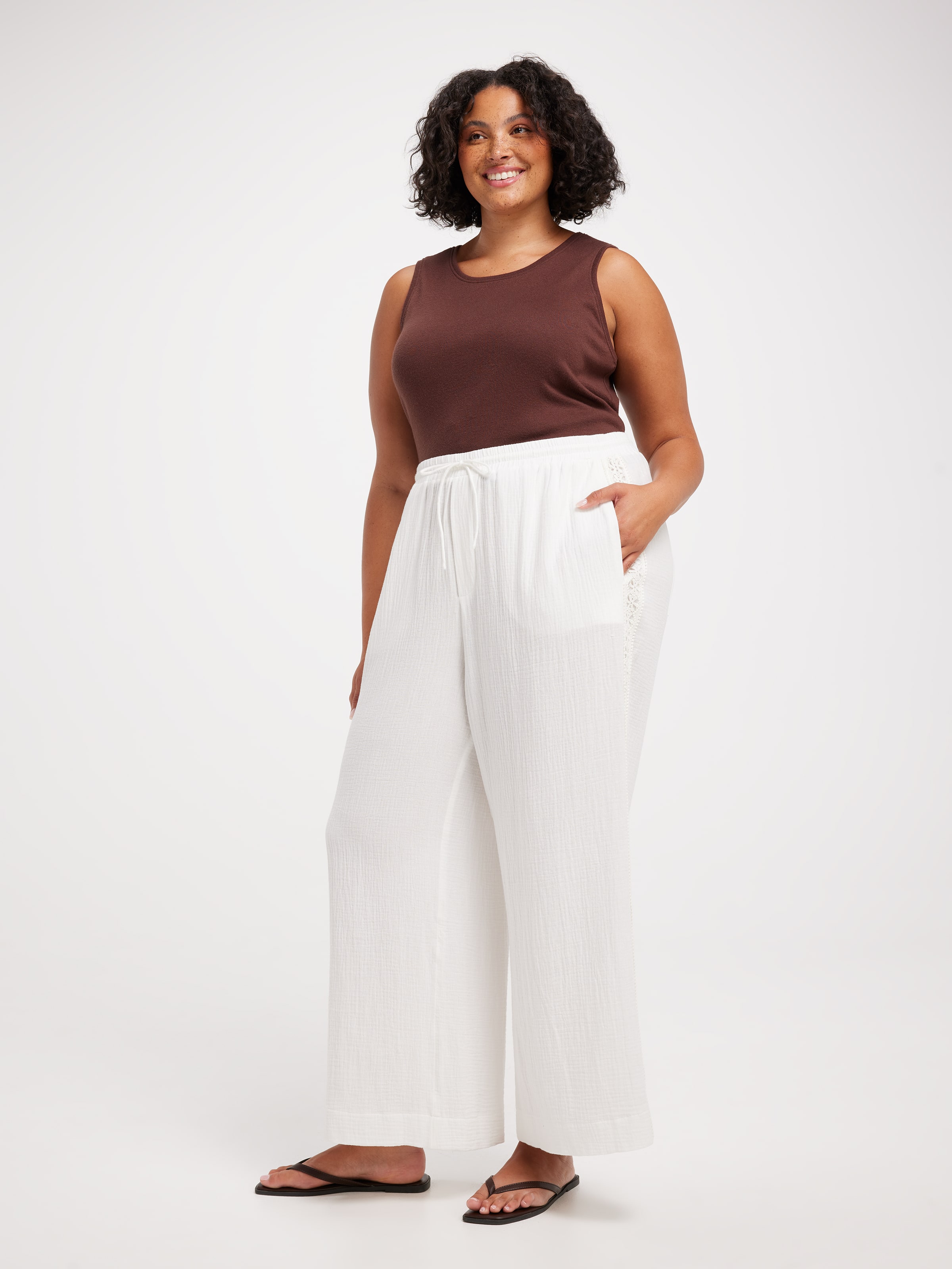 Curve Cheese Cloth Resort Pant - Just Jeans Online