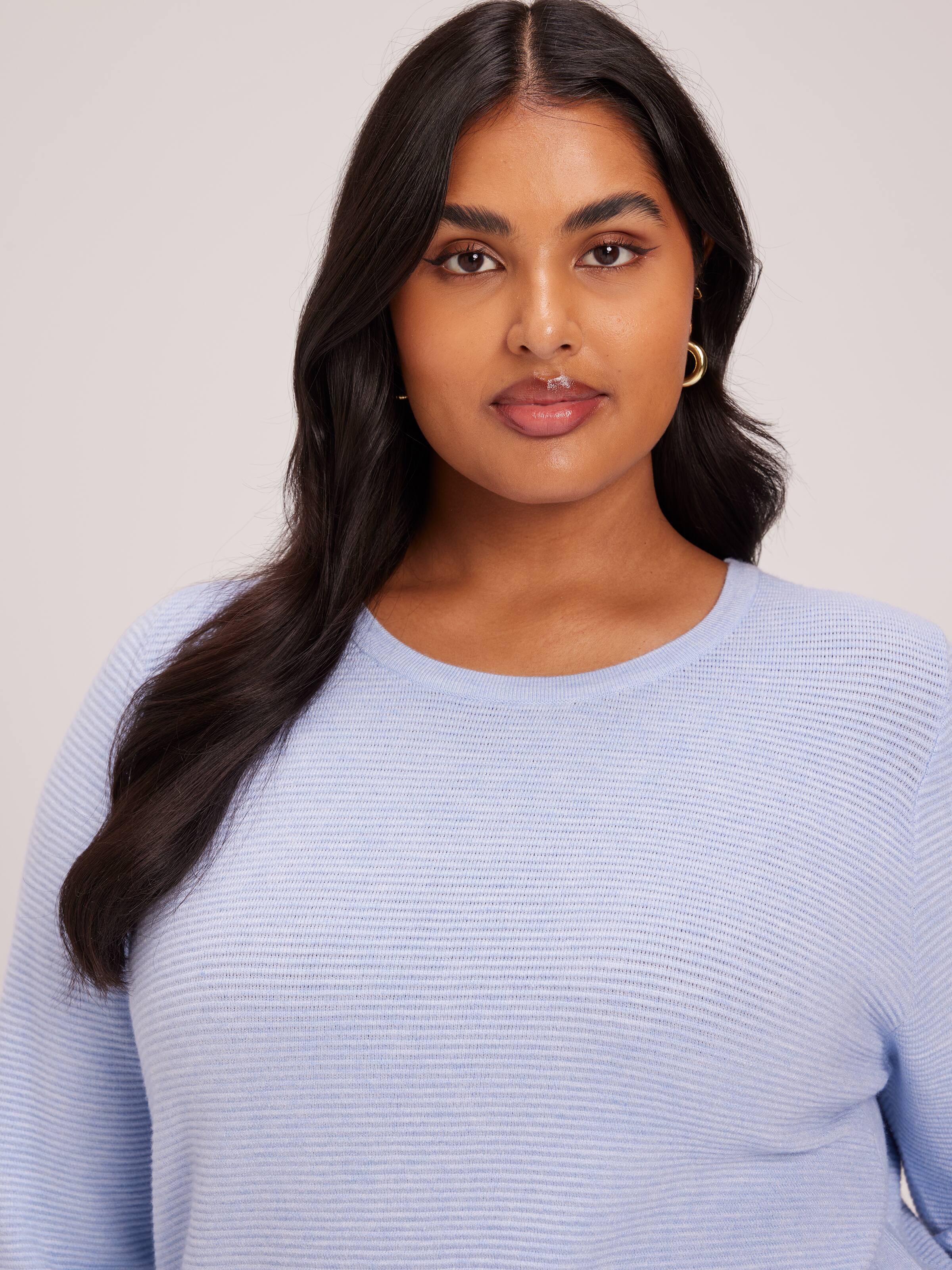 Curve Sara Ottoman Pullover Pale Blue - Just Jeans Online