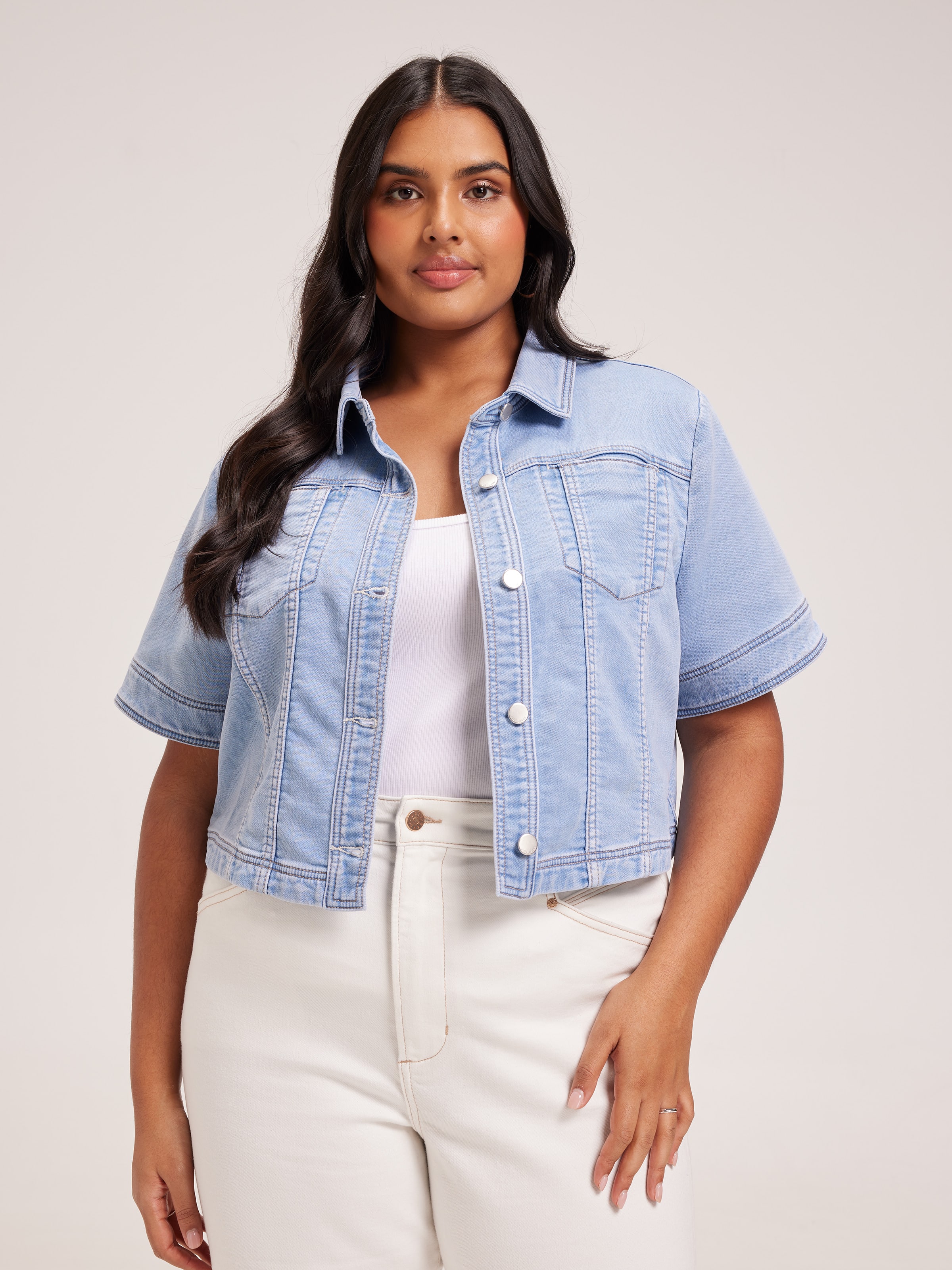 Curve Amaze Vacay Jacket Summer Sky - Just Jeans Online