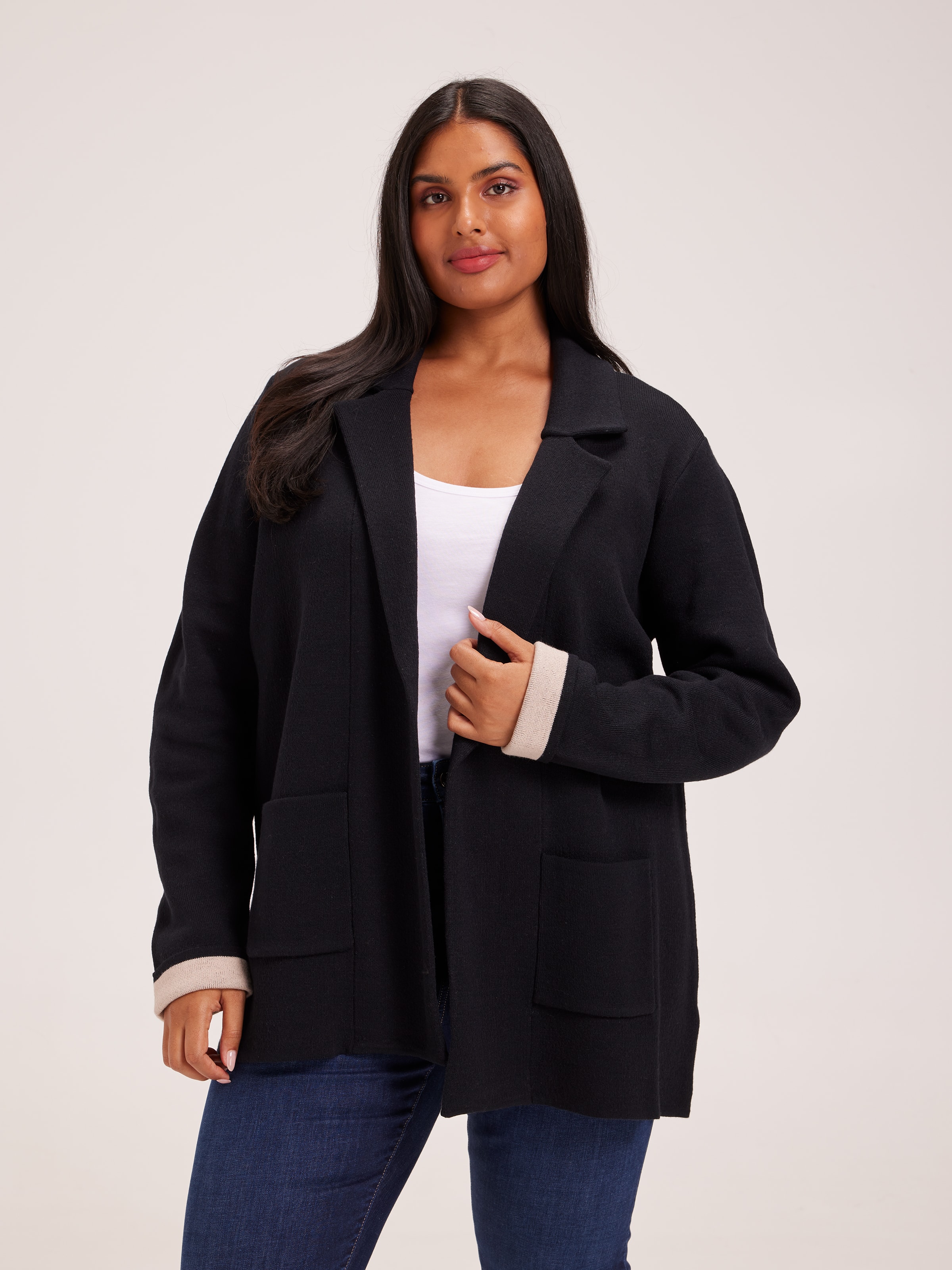 Curve Beth Boyfriend Knit Blazer - Just Jeans Online