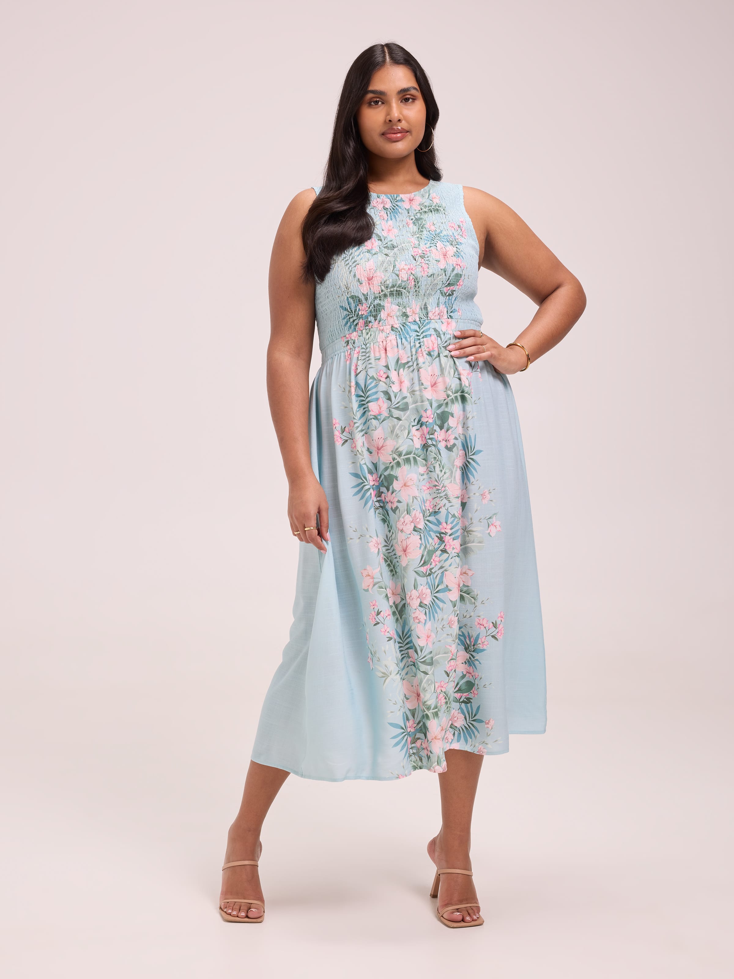 Curve Harper Shirred Dress - Just Jeans Online