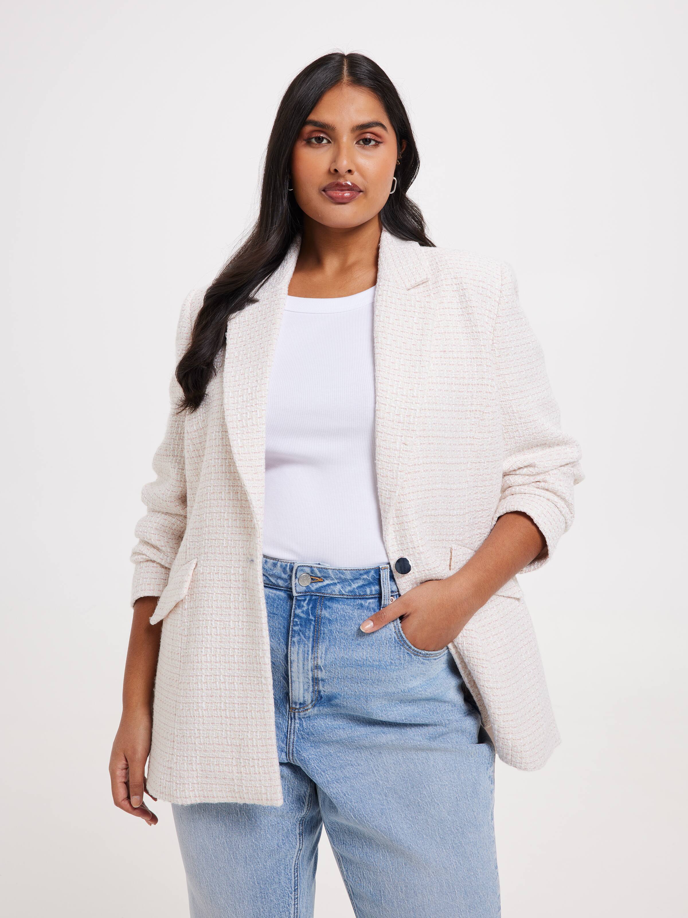 Curve Amber Boucle Blazer - Just Jeans Online
