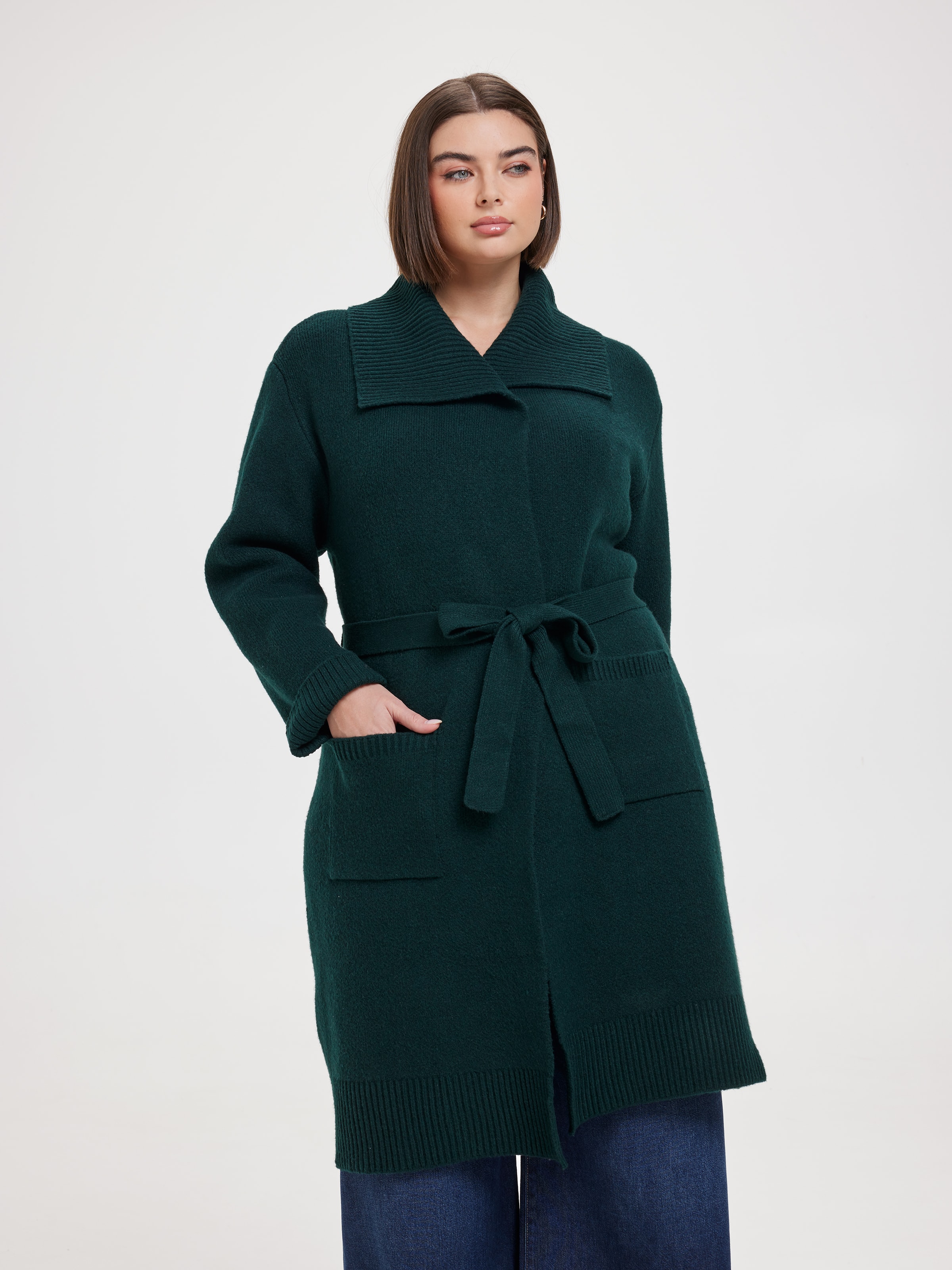 Curve Alessia Collared Coatigan - Just Jeans Online