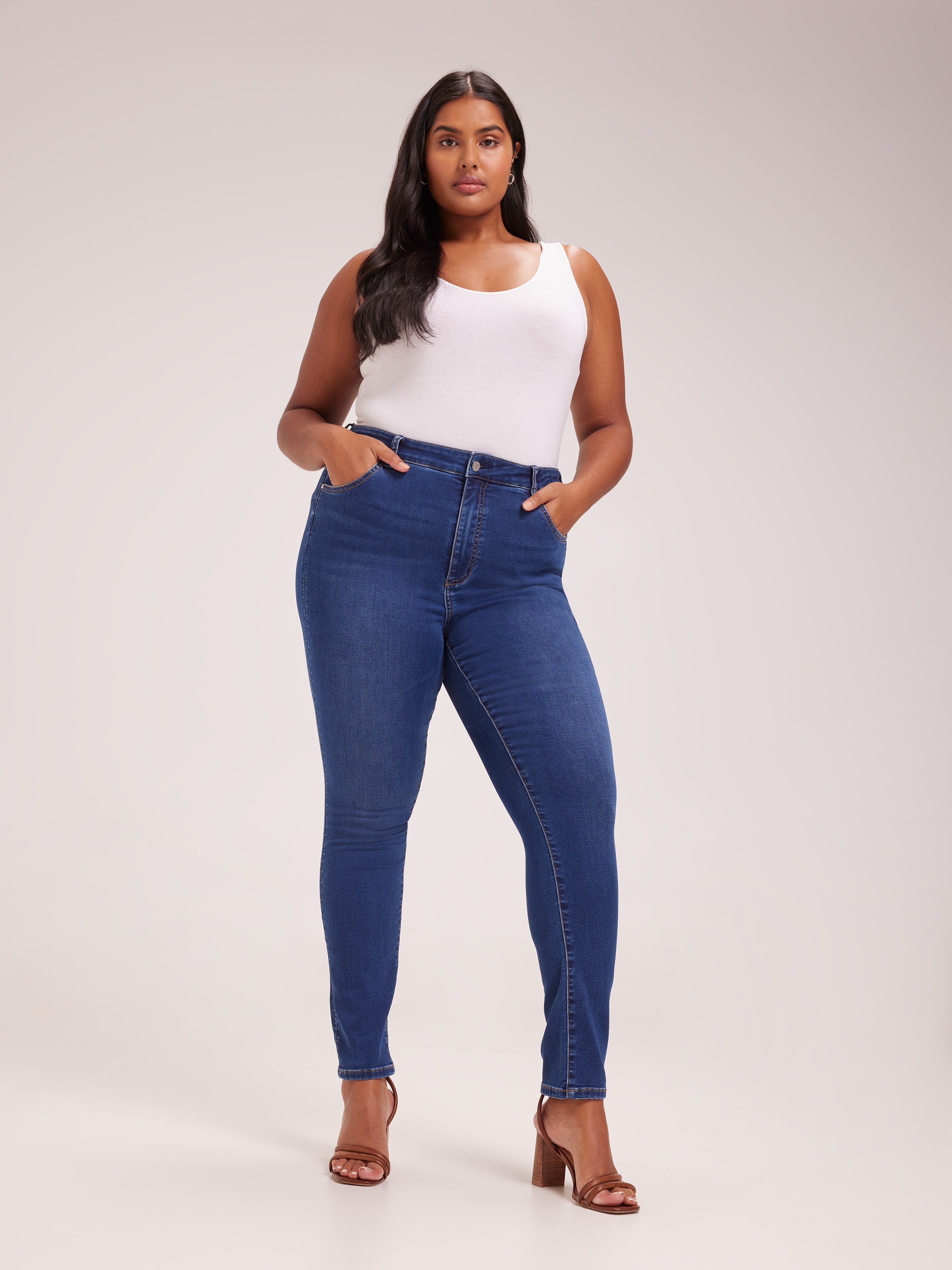 Curve Amaze High Rise Skinny Jean In Tall Length - Just Jeans Online