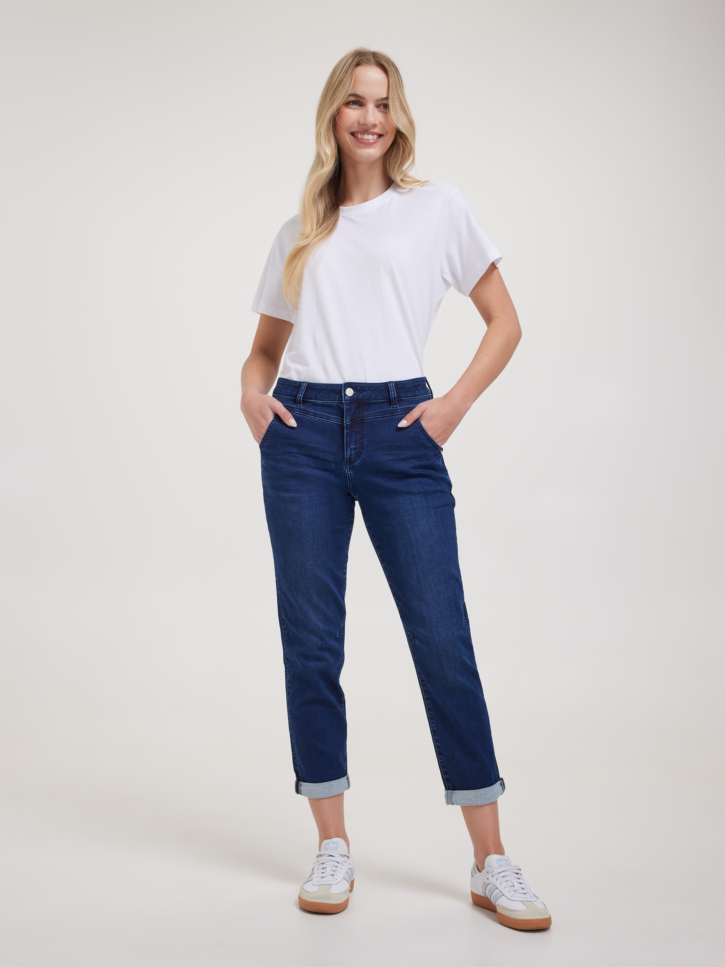 Amaze Yoke Front Boyfriend Jean Dark Atlantic - Just Jeans Online