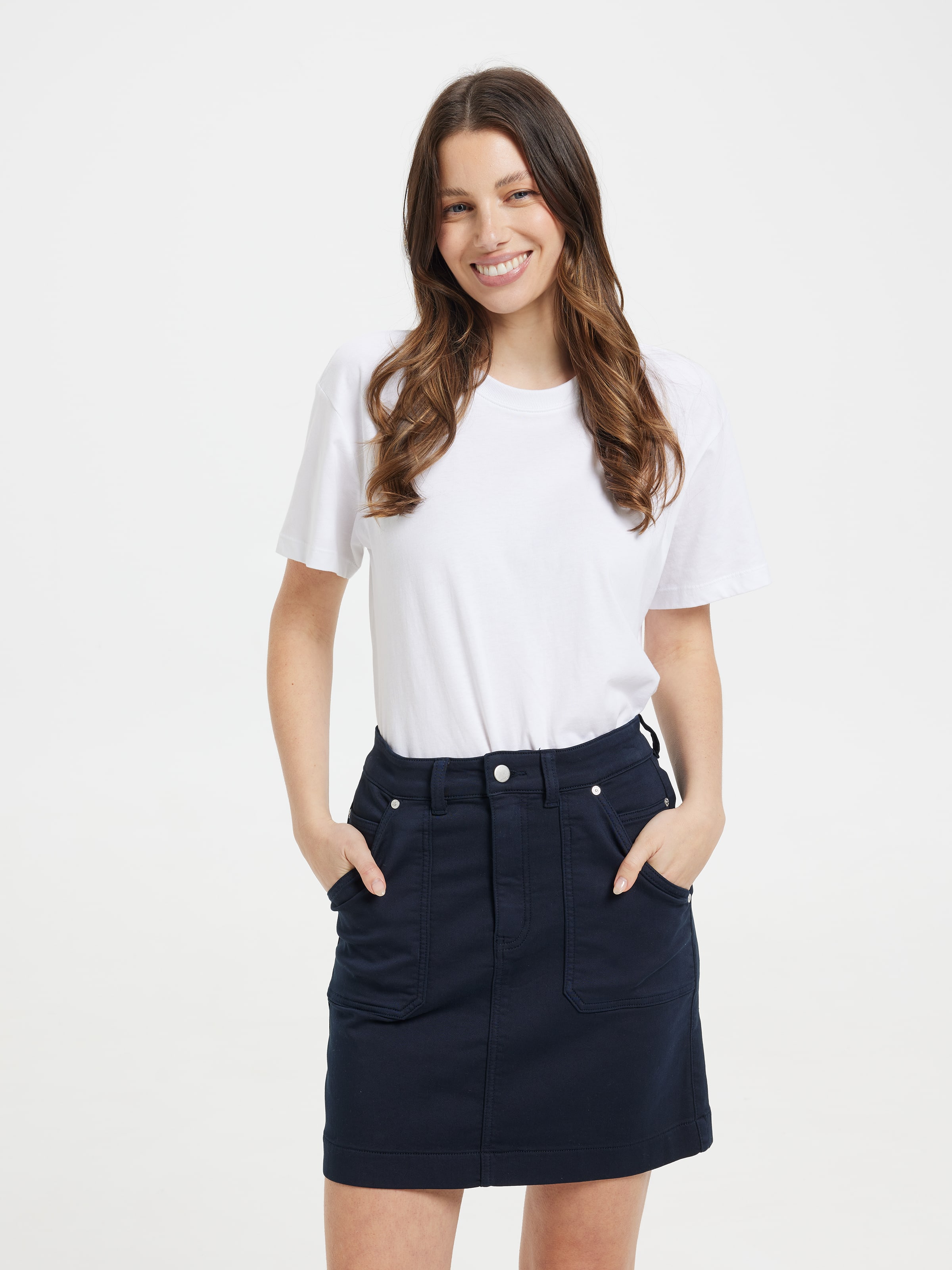 Amaze Tessa Mid Thigh Skirt Regal Blue - Just Jeans Online