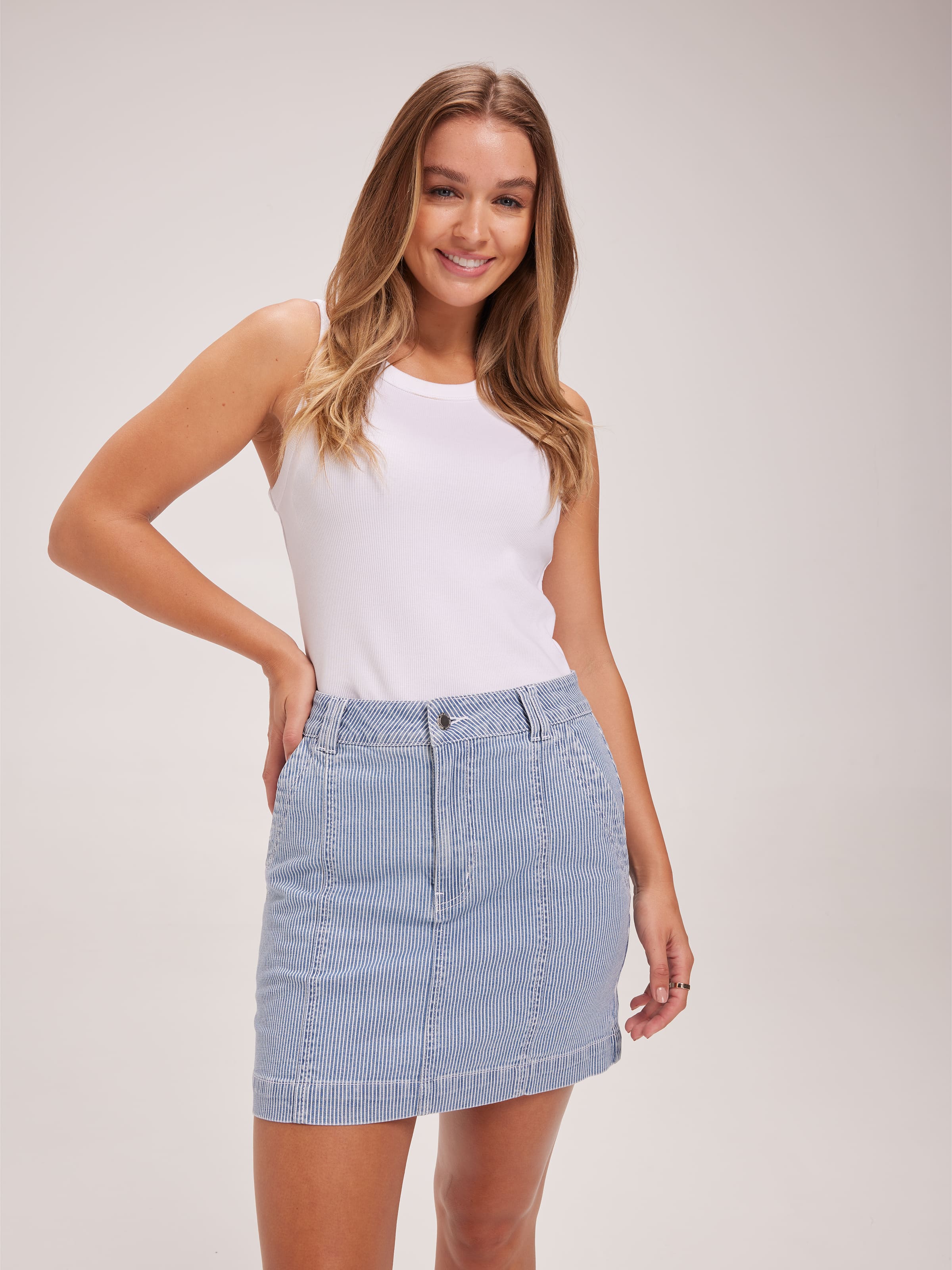 Originals Stripe Mid Thigh Skirt - Just Jeans Online