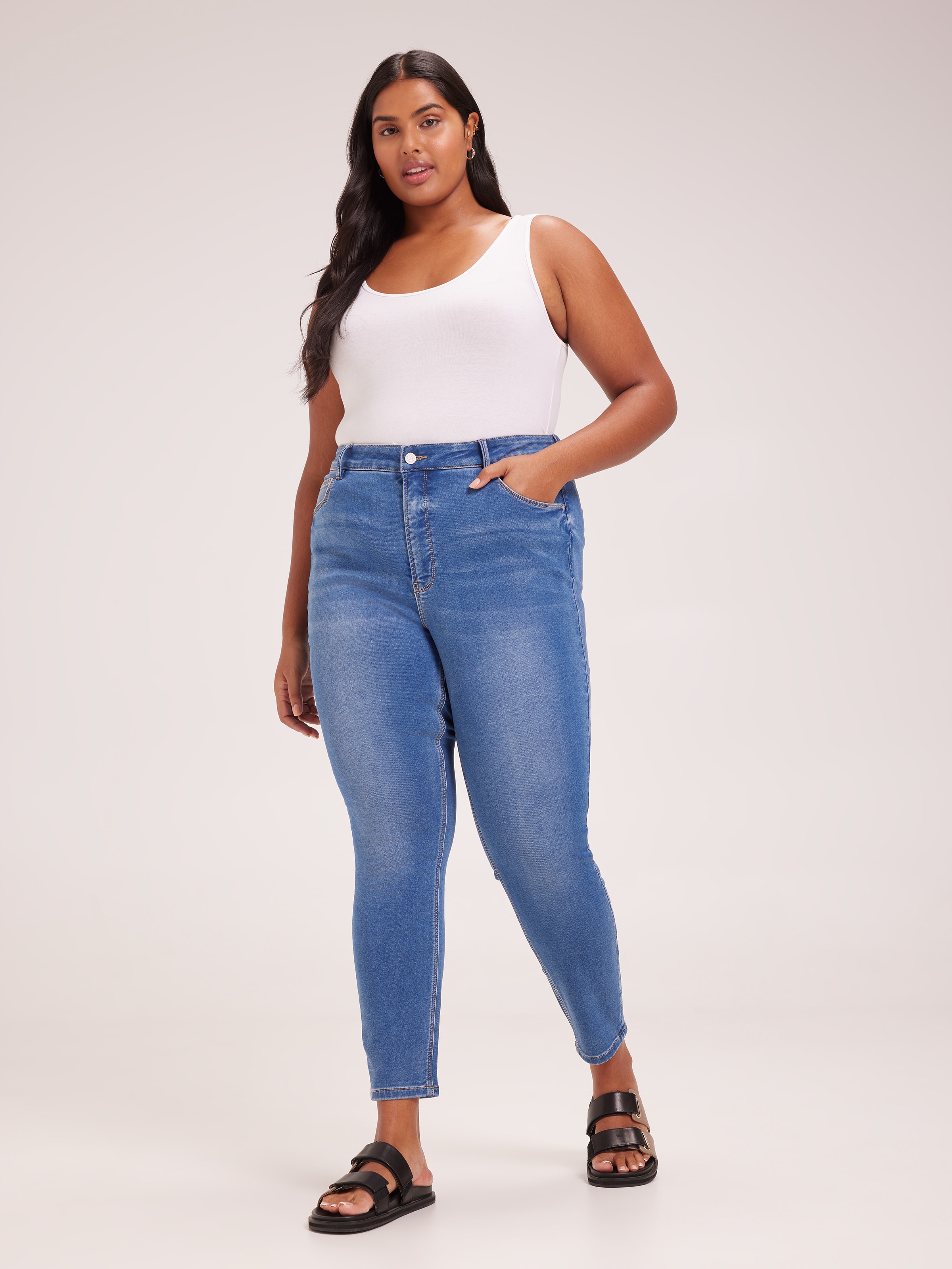 Curve Amaze High Rise Skinny Ankle Jean Vintage Marine - Just Jeans Online