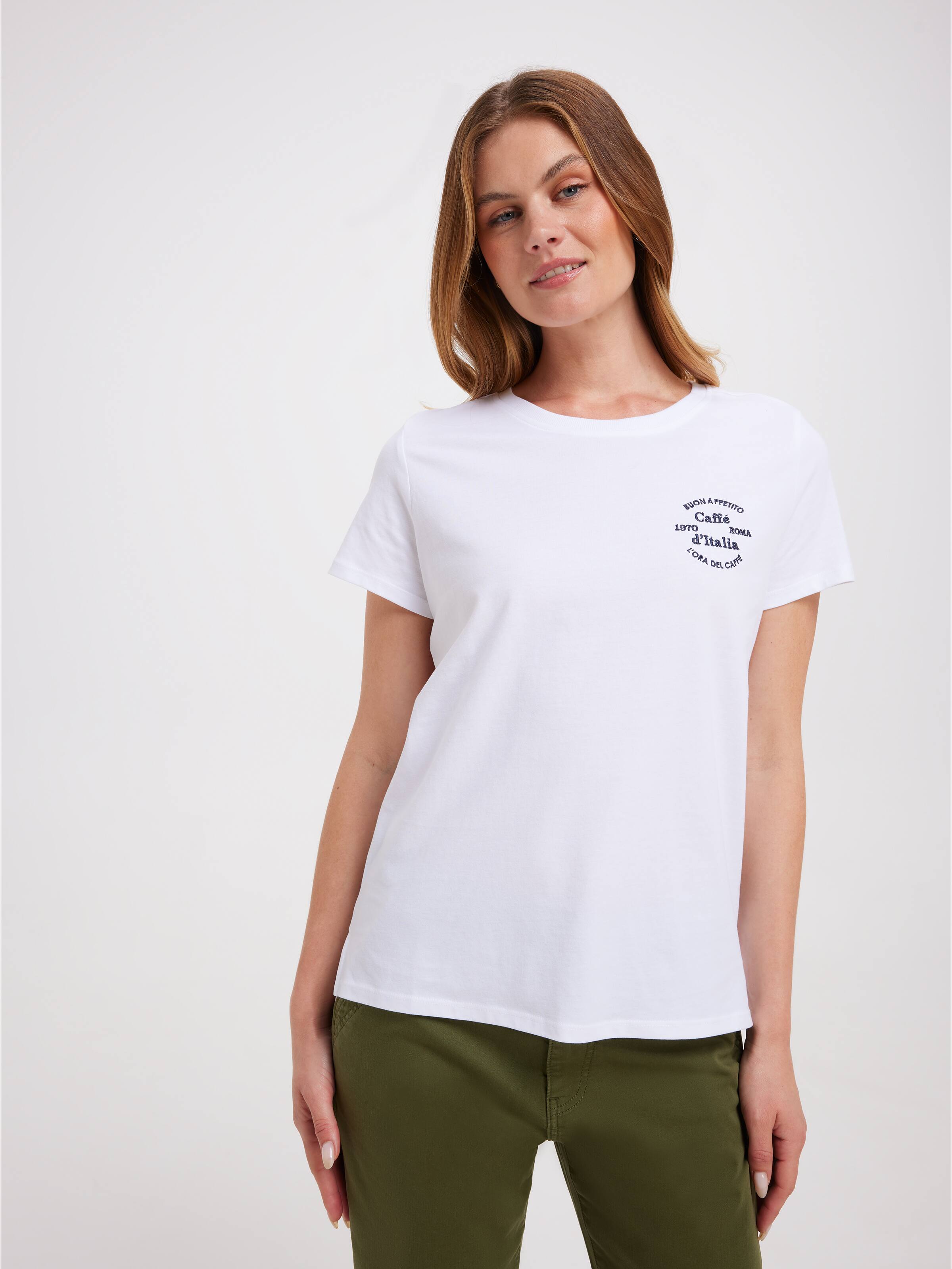 Tara Text Tee White Italia - Just Jeans Online