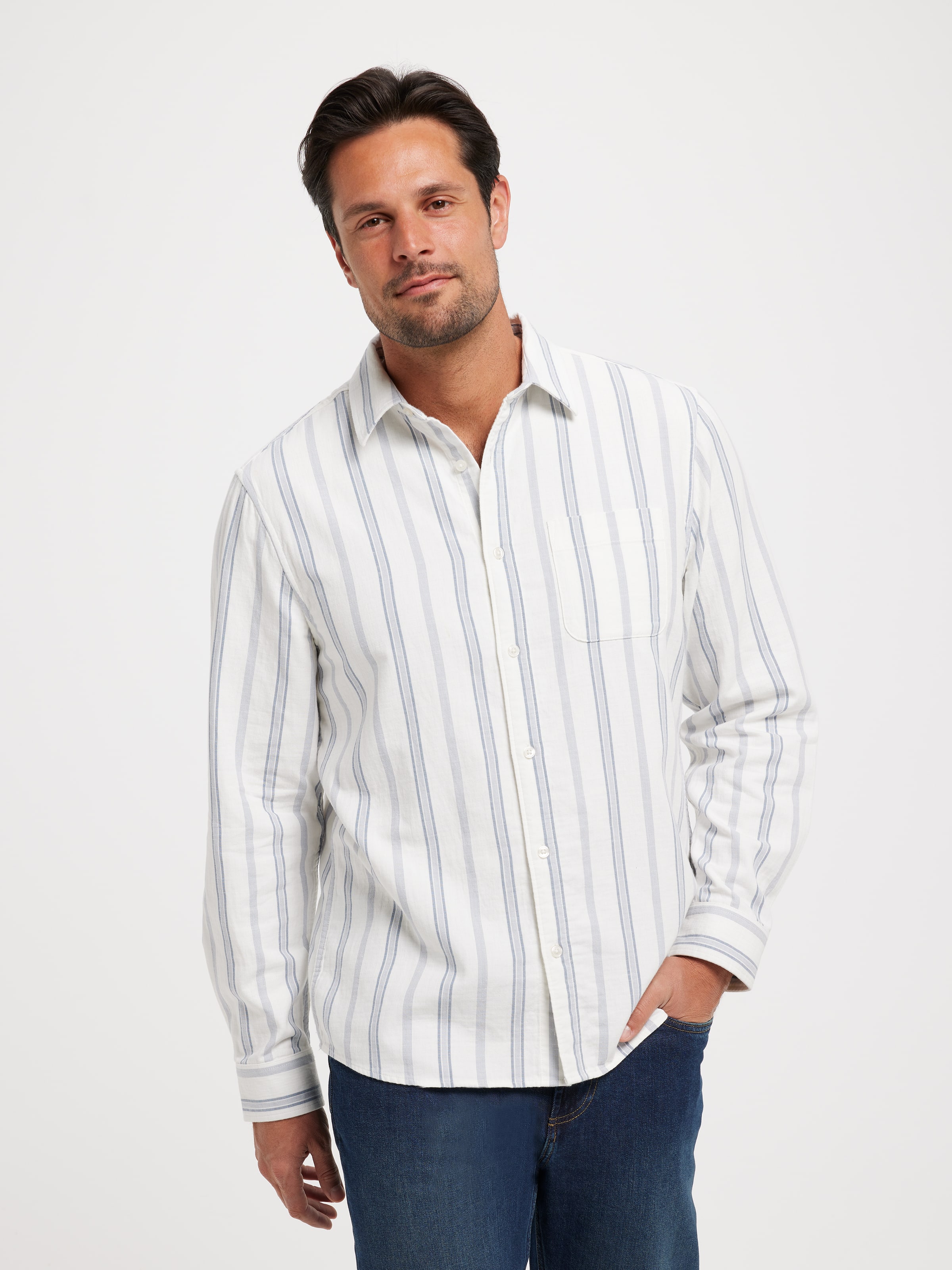 Long Sleeve Cotton Easy Shirt - Just Jeans Online