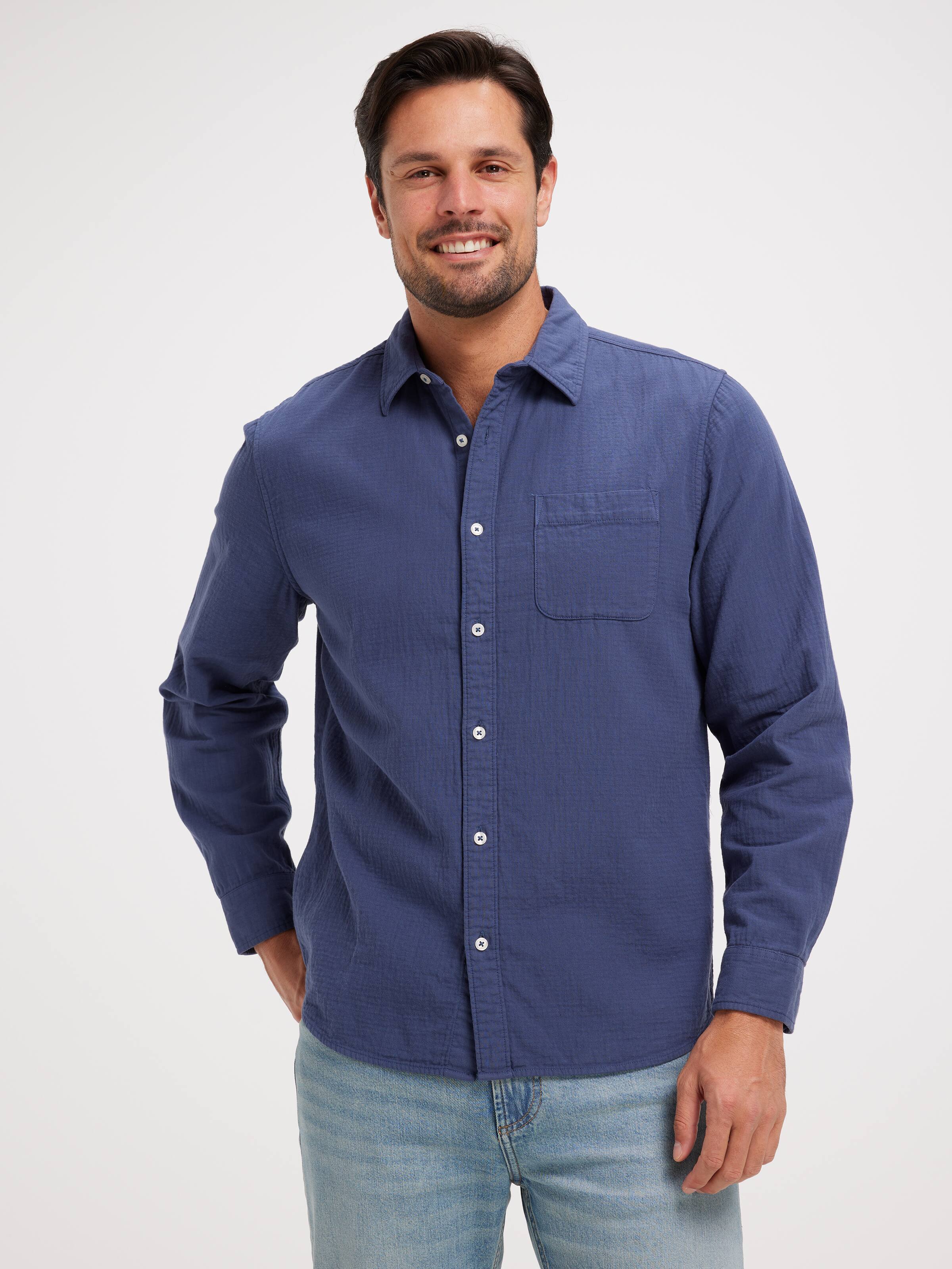 Long Sleeve Cotton Easy Shirt - Just Jeans Online