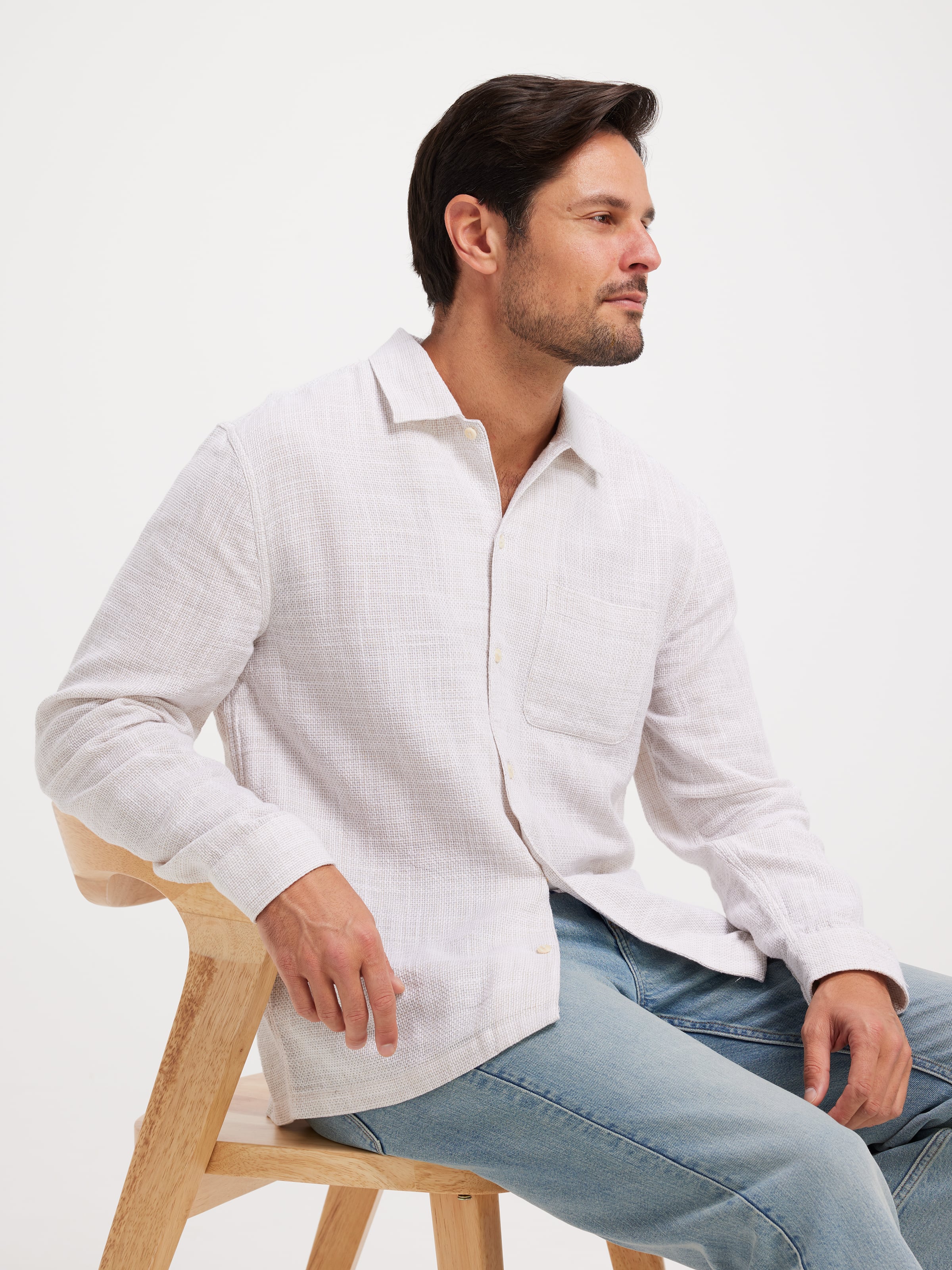 Long Sleeve Textured Shirt - Just Jeans Online