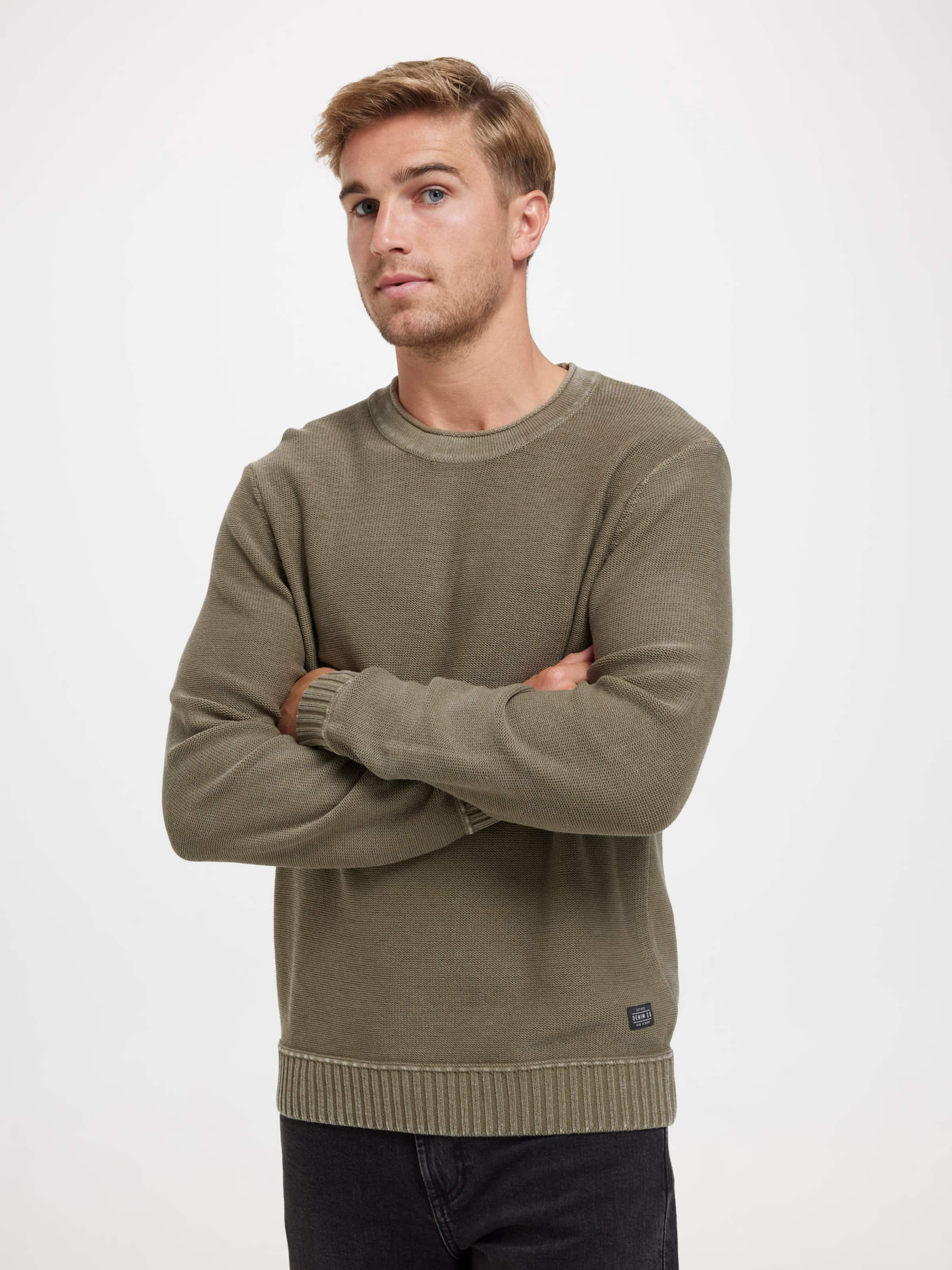 Harrison Crew Knit Washed Khaki - Just Jeans Online