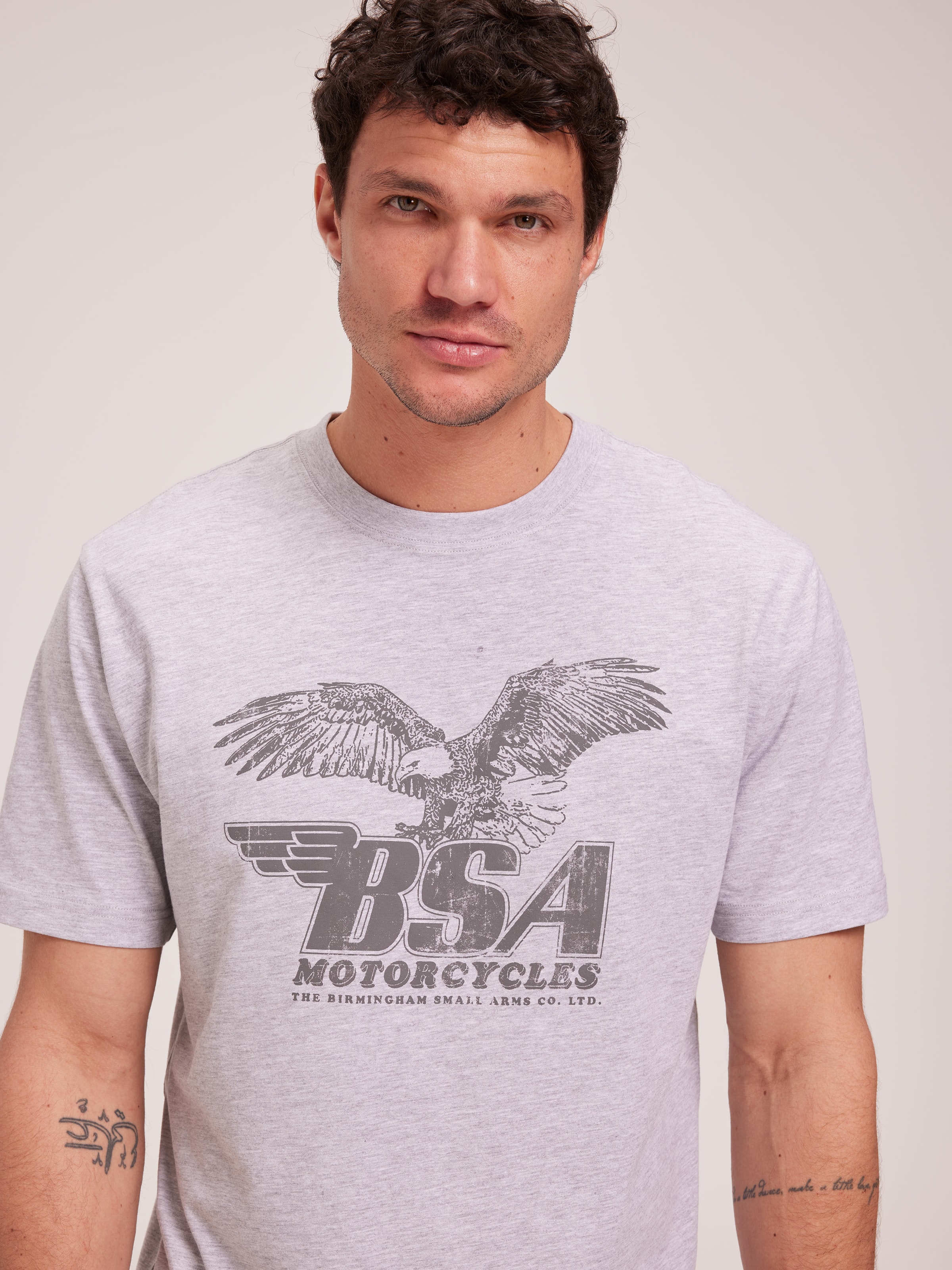License Bsa Casual Tee Grey Marle - Just Jeans Online