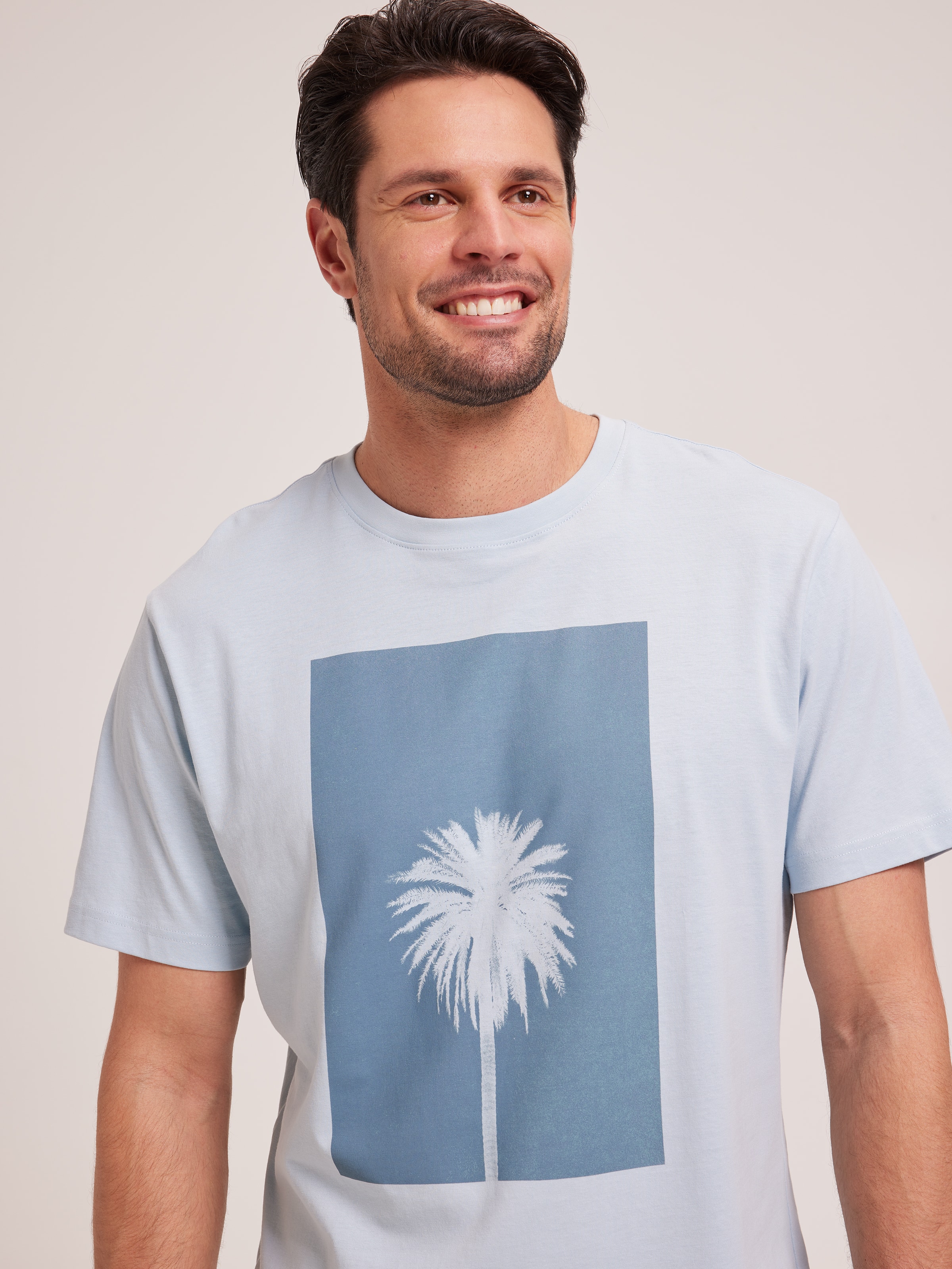 Tonal Block Palm Casual Tee - Just Jeans Online