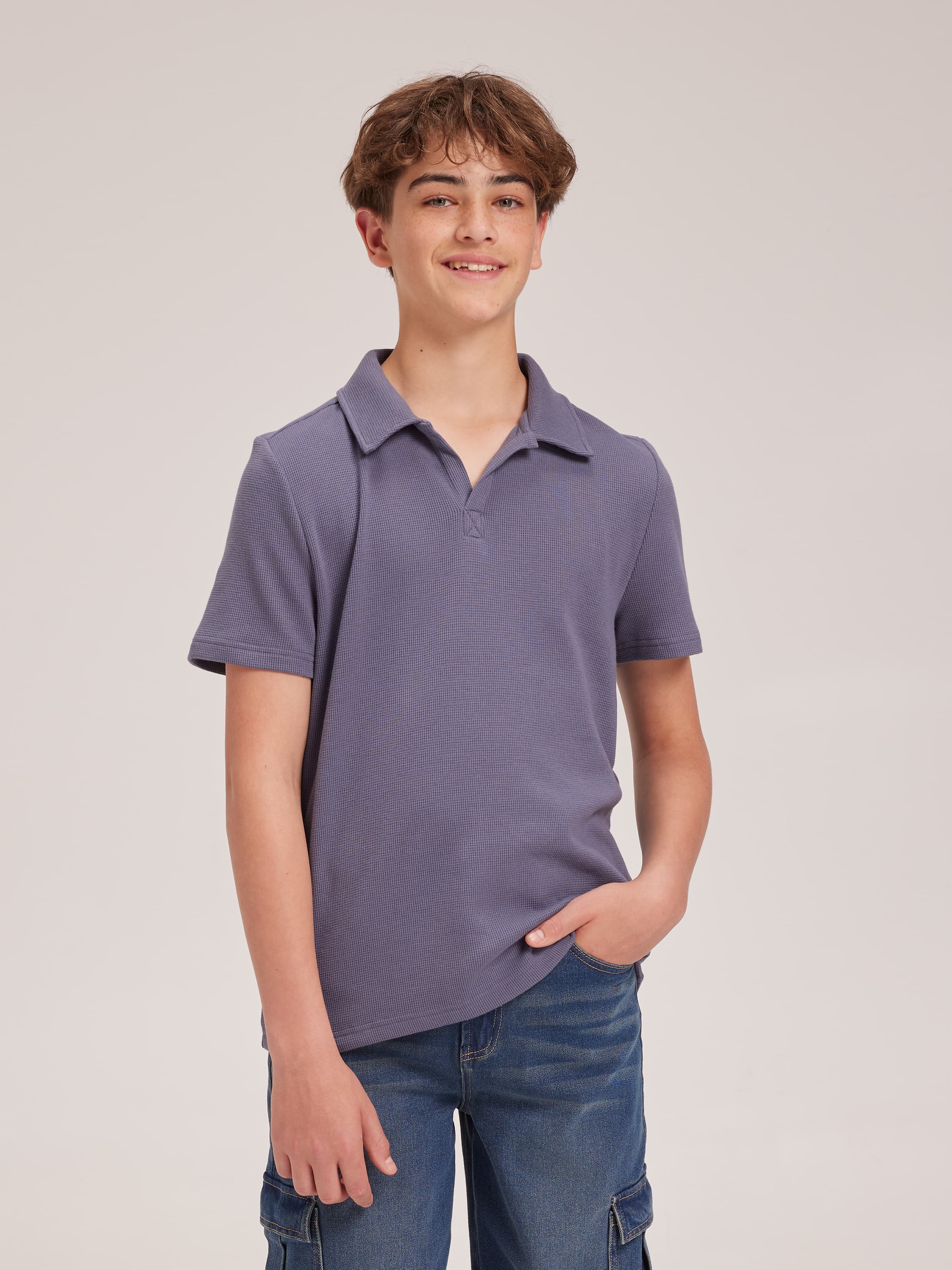 Boys Jordan Polo Top Slate Blue - Just Jeans Online