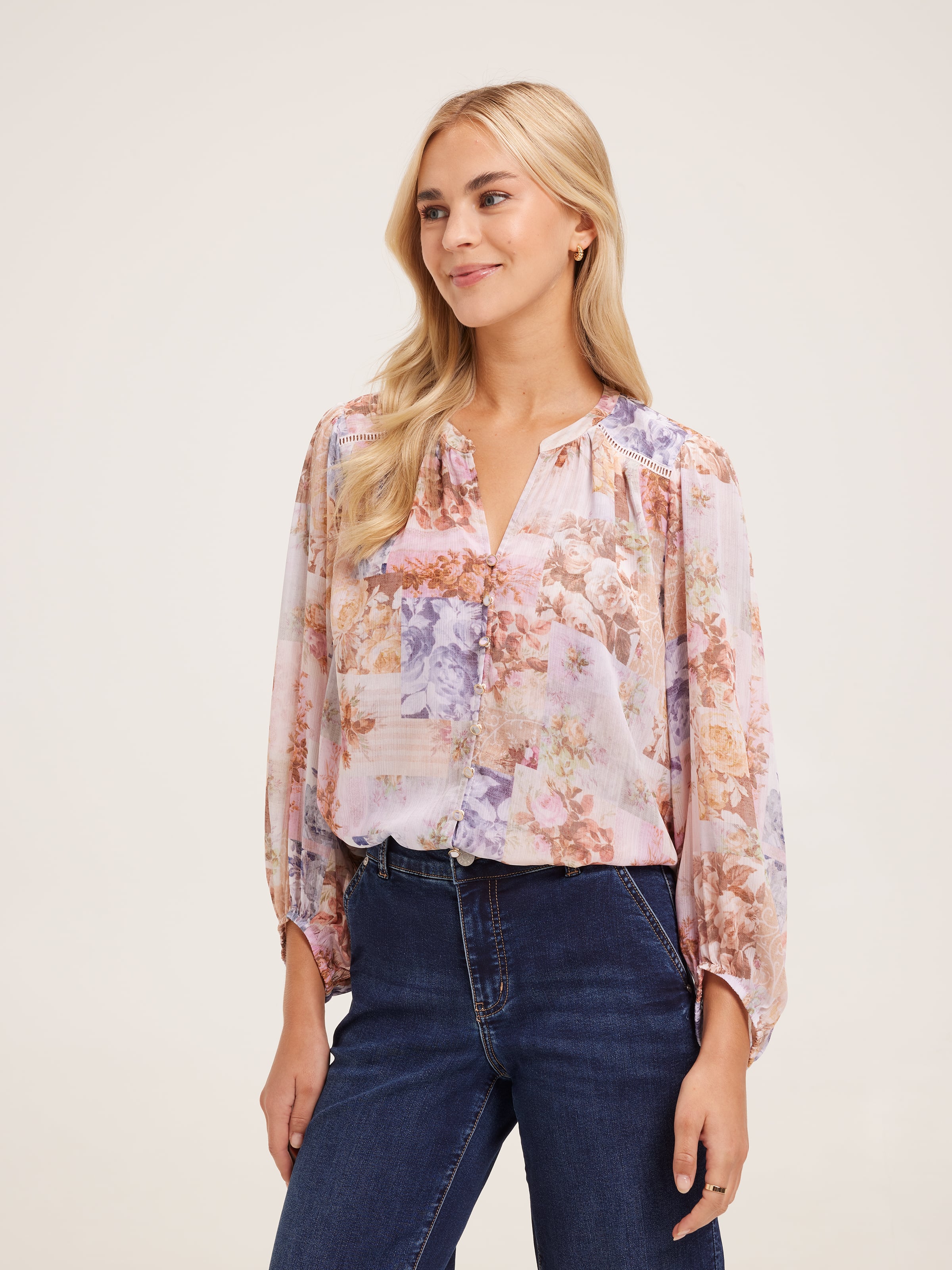 Roxanne Blouse Pastel Patchwork - Just Jeans Online